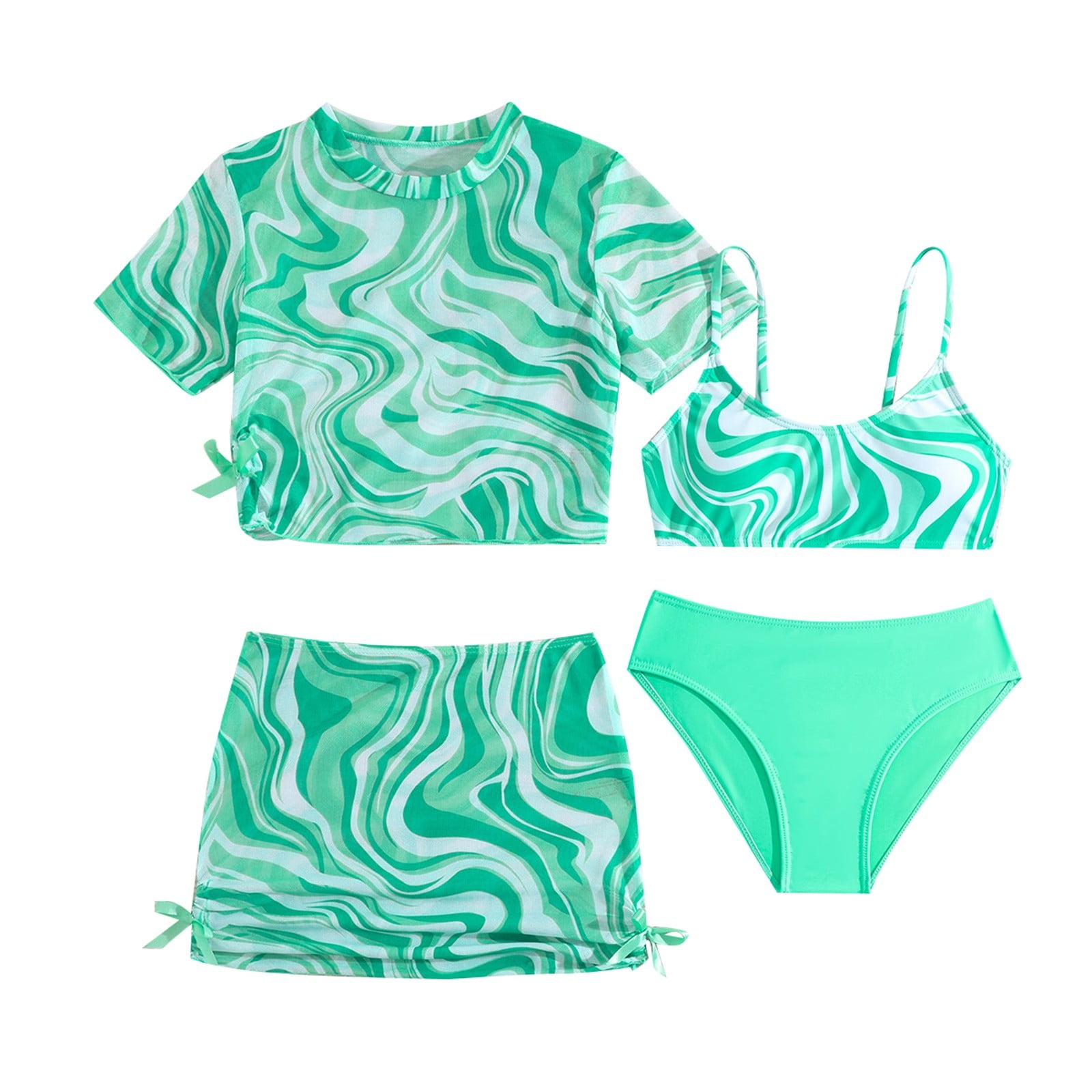 Girls Swimwear Bikini Set Summer Print Two Piece Bathing Suit with ...