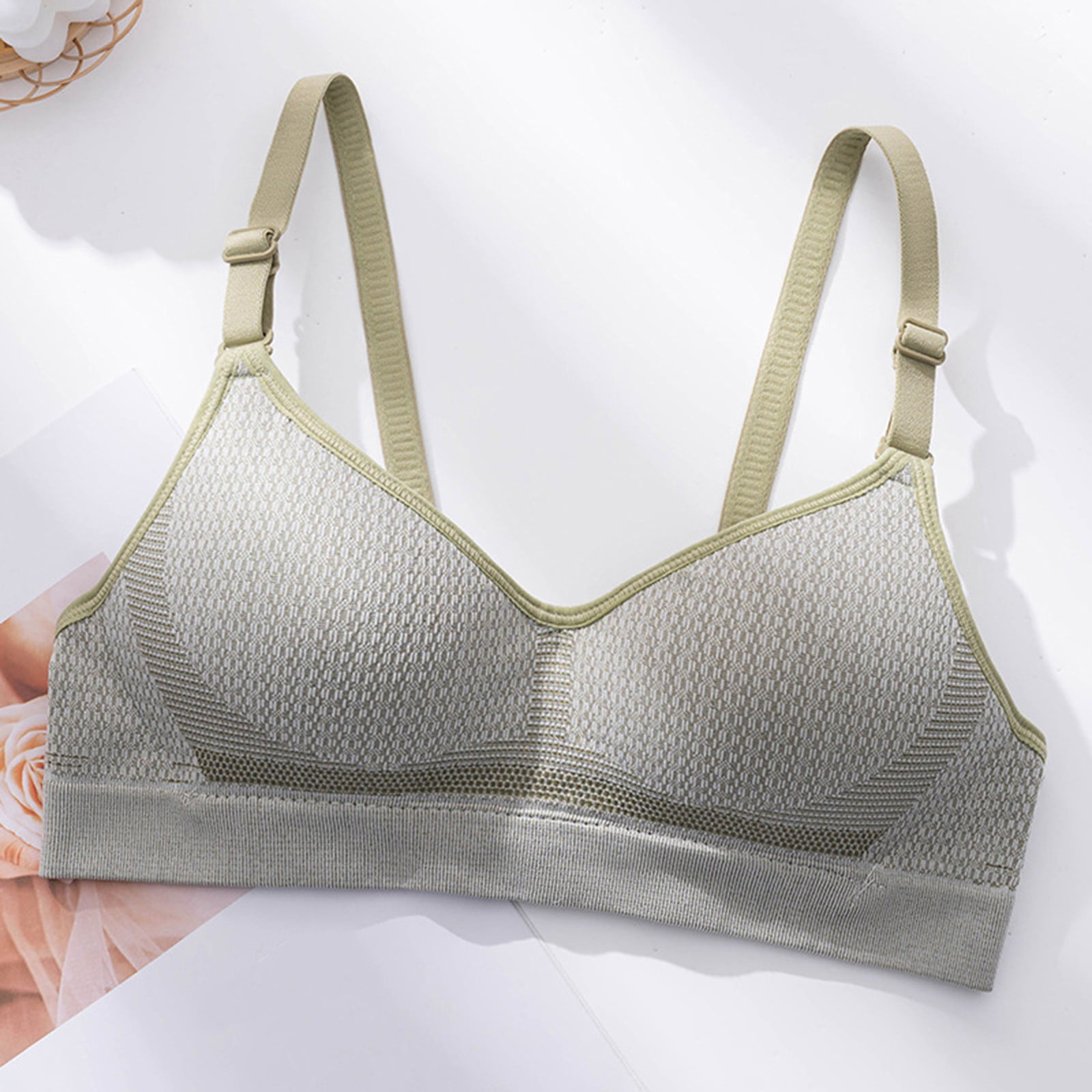 Girls T-Shirt Bra for High School Students Teenage Striped Gathering ...