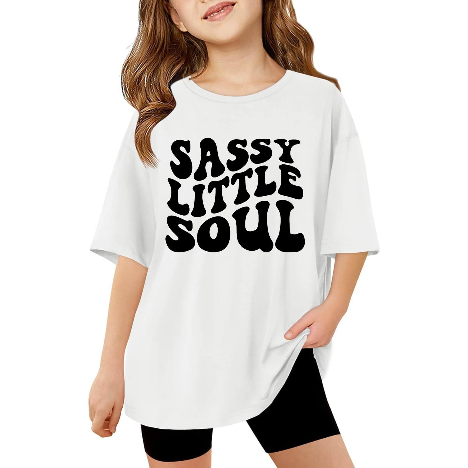Girls T Shirts Kids Sassy Little Soul T Shirts Short Sleeve Oversized ...