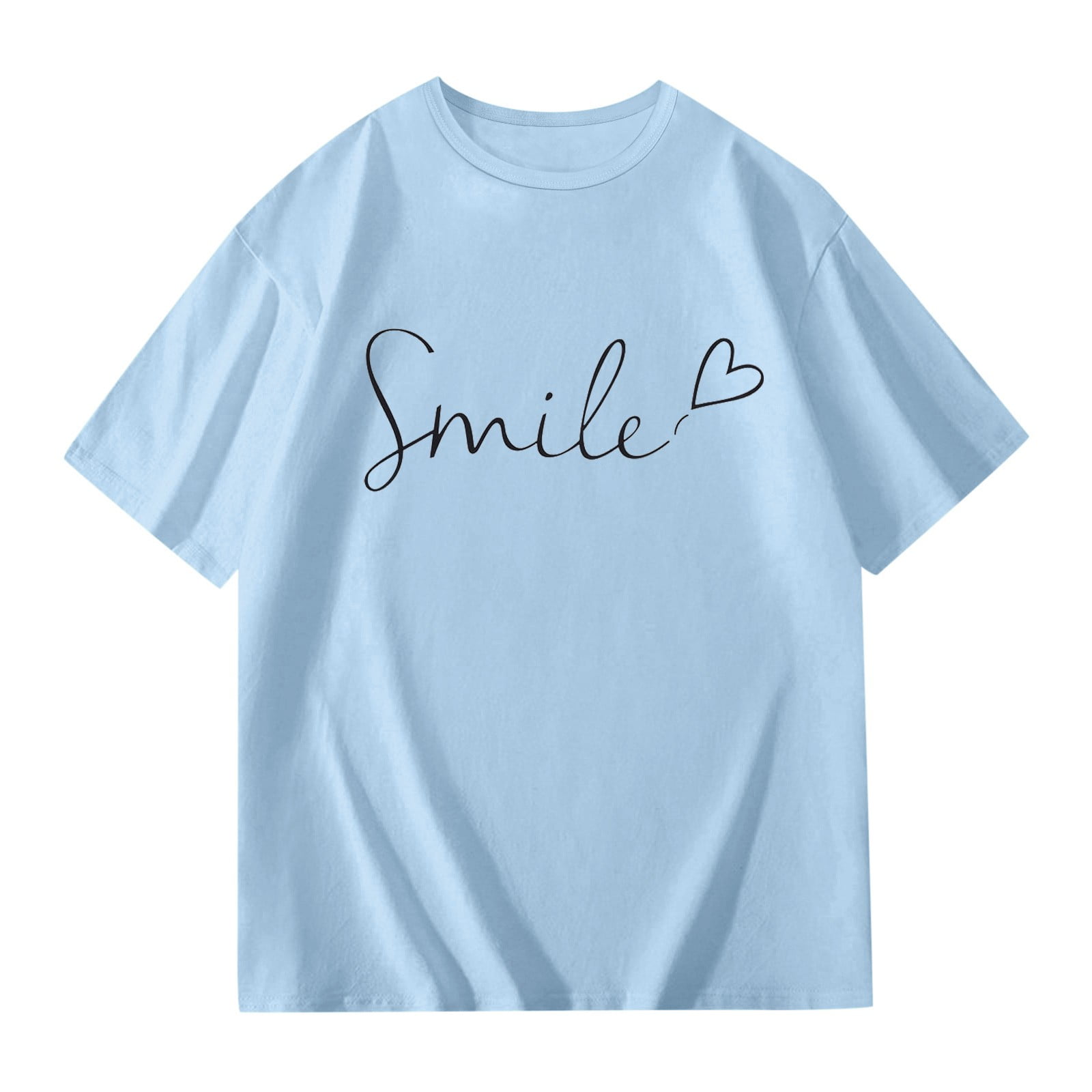 Girls T Shirts Short Sleeve Kids Letter Printed Summer Oversized Tops Girls Blue Shirt Girls T ...