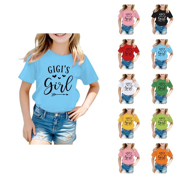 Girls T-Shirts with Cute Graphic Prints Round Neck Short Sleeve Tee ...
