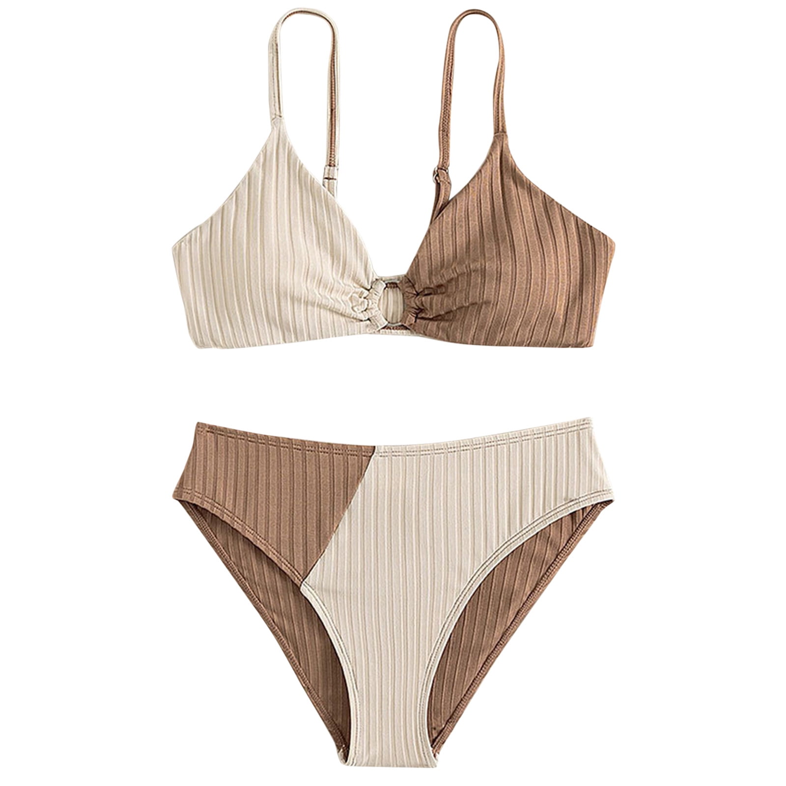 Girls Tankini Swimsuit 2 Piece Sport High Waist Bikini Set Swimwear ...