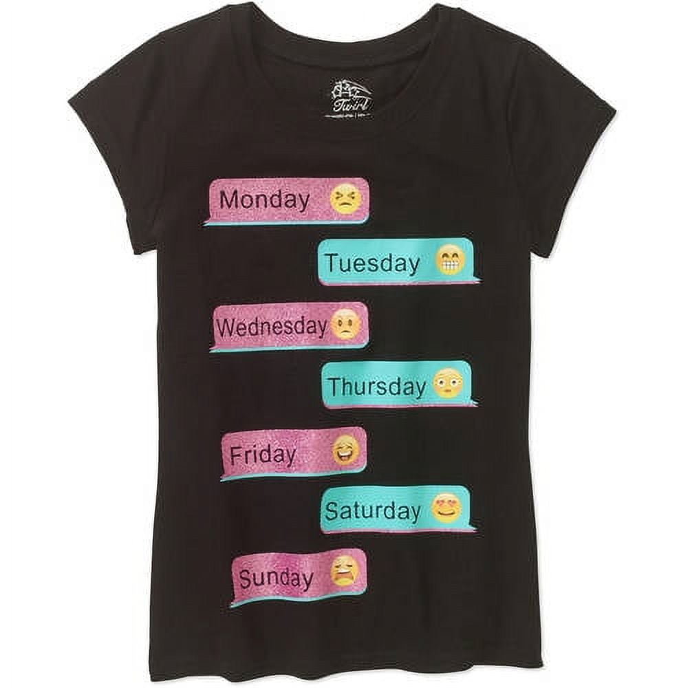 Girls' Text Short Sleeve Crew Neck Graphic T-Shirt - Walmart.com