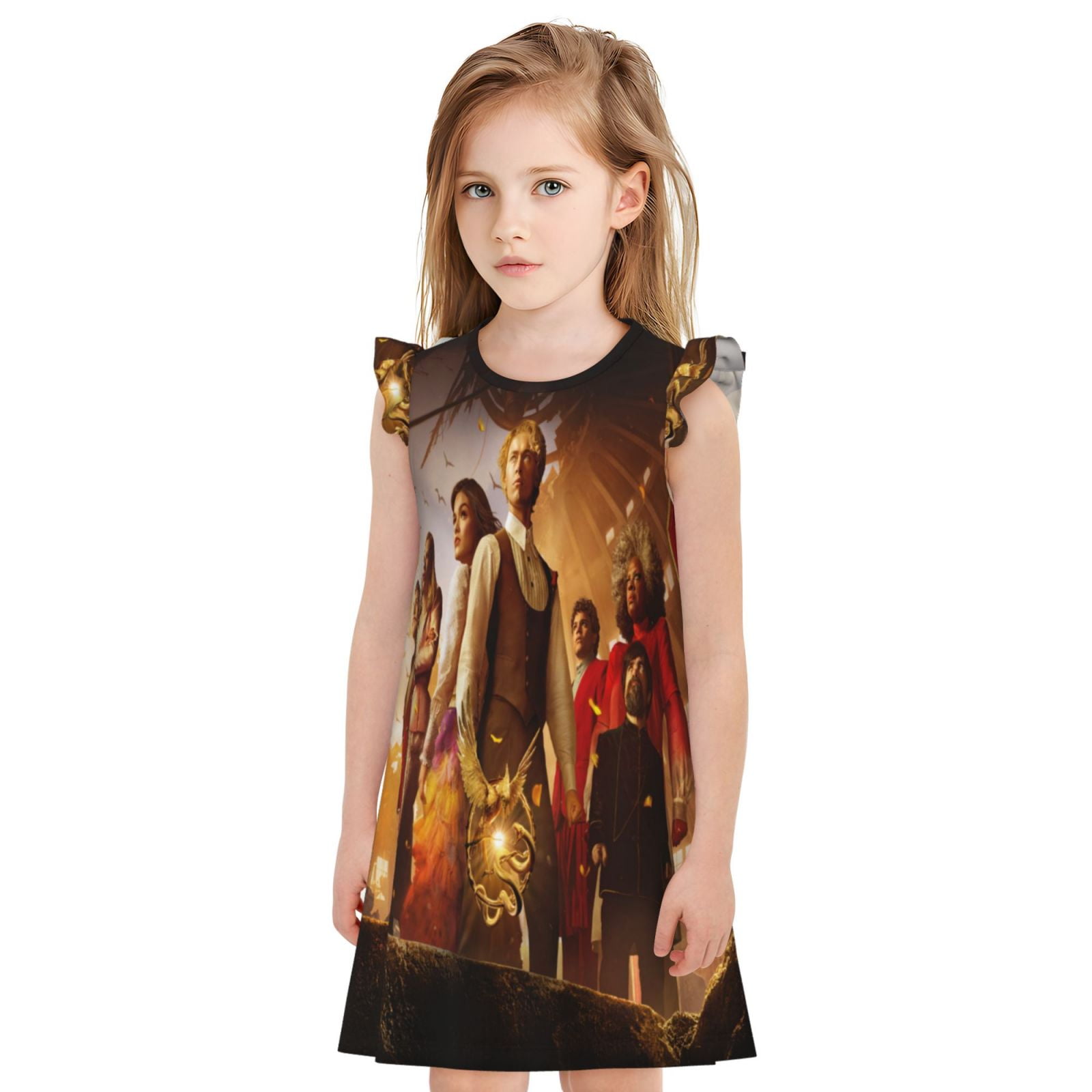 Girls The Hunger Games Princess Gown Dress Cartoon Printed Home Casual ...