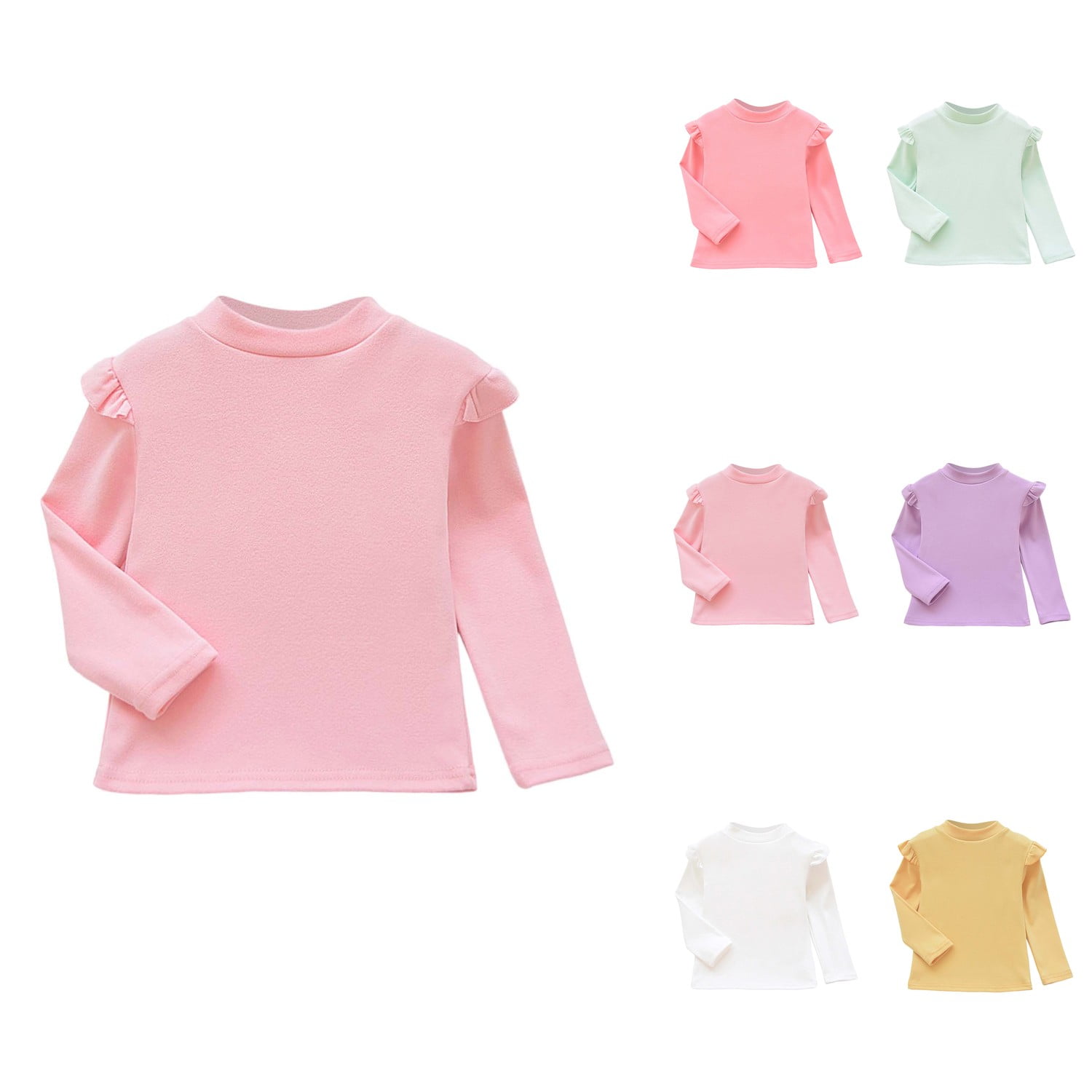 Girls Thermal Long Sleeve Half Turtleneck Fleece-Lined Base Layer Top ...