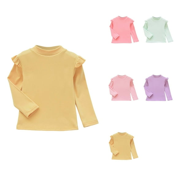 Girls Thermal Long Sleeve Half Turtleneck Lined Top, Winter Warm ...