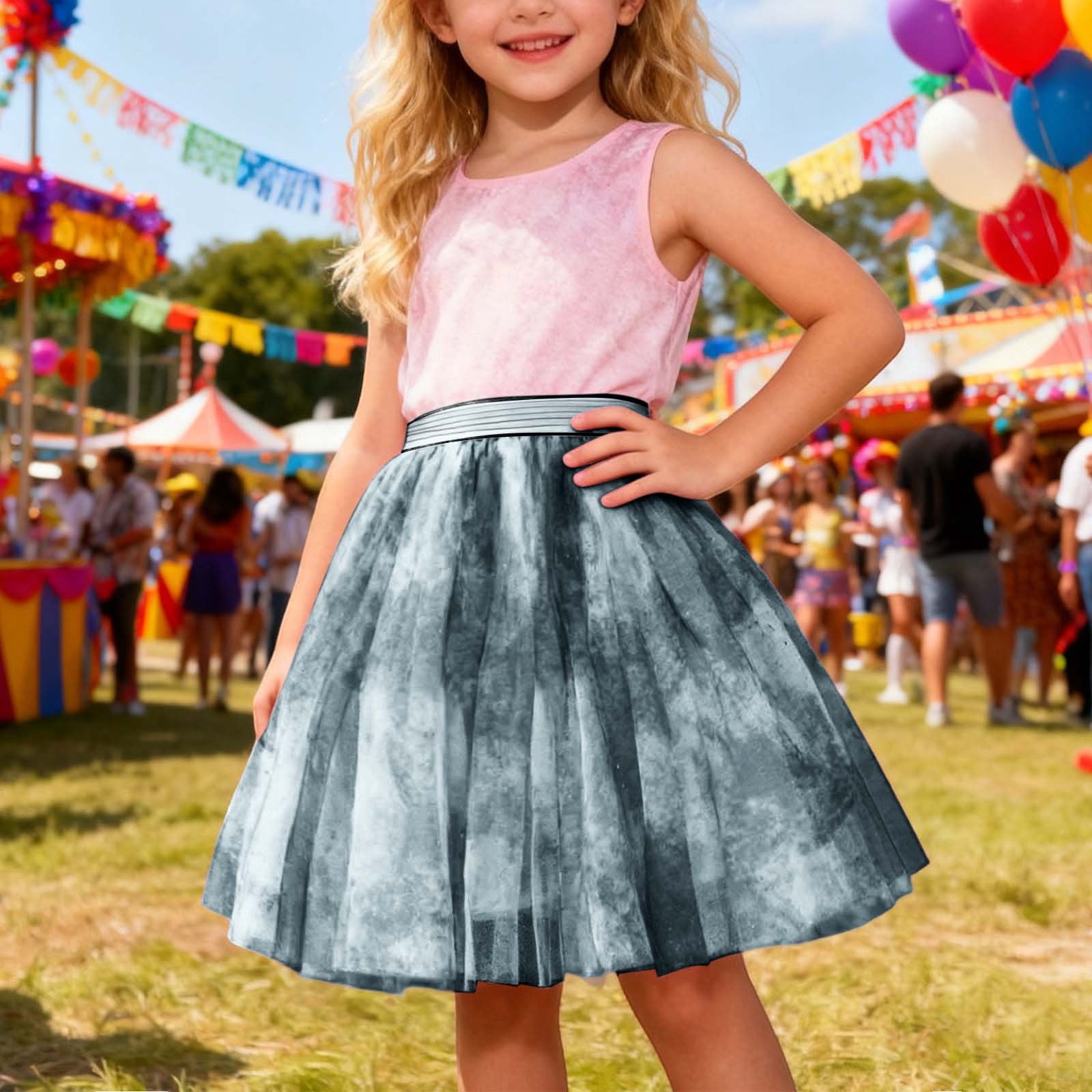 Girls' Tie-Dye Mesh Layered Tutu Skirt - Carnival Ballet Dance Party ...