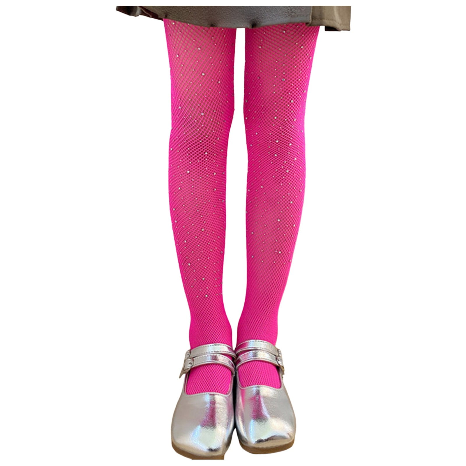 Girls Tights Sparkle Stockings for Kids Fishnet Rhinestone Shimmer ...