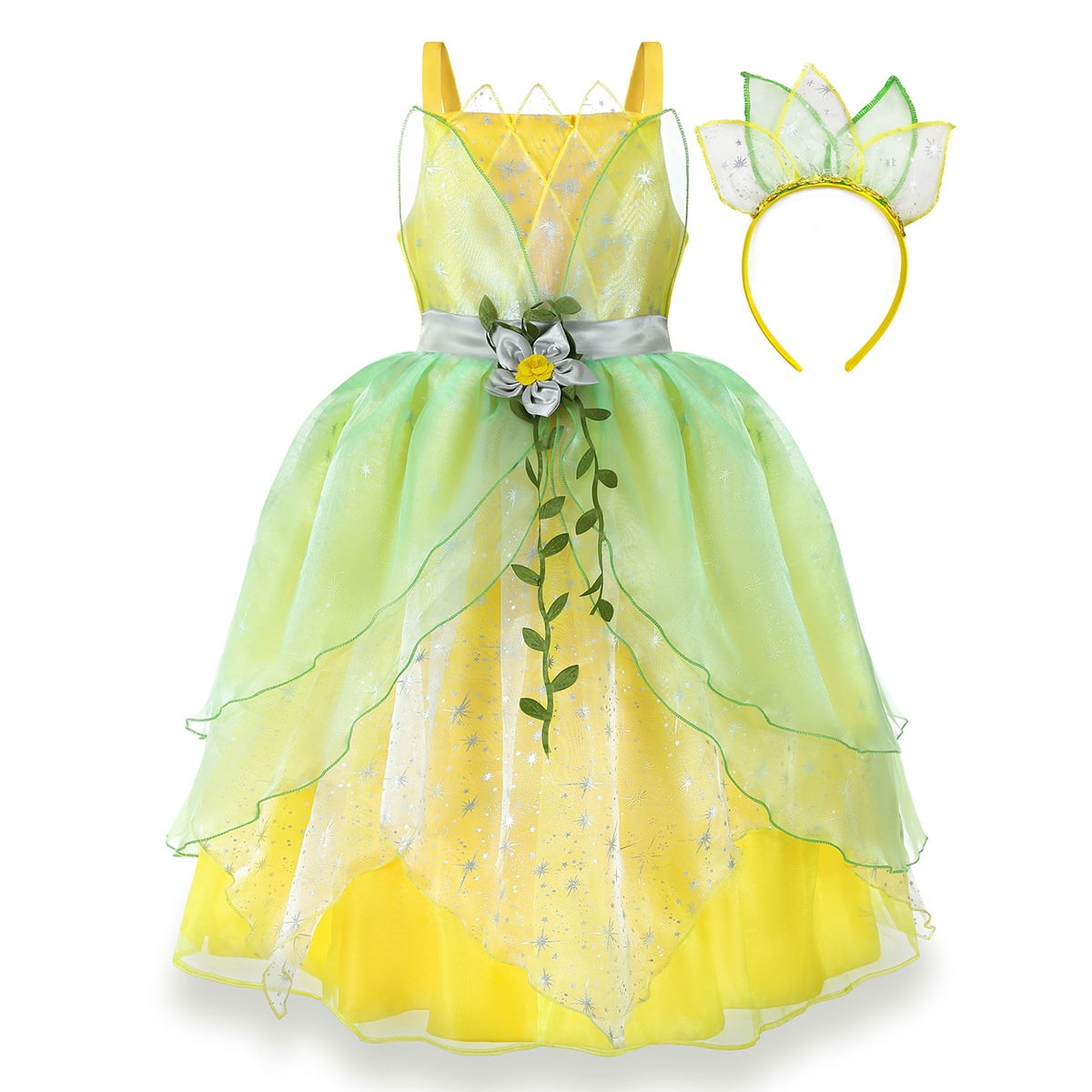 Girls Tinker Bell Costume Princess Dress Fairy Gown Cosplay Halloween ...
