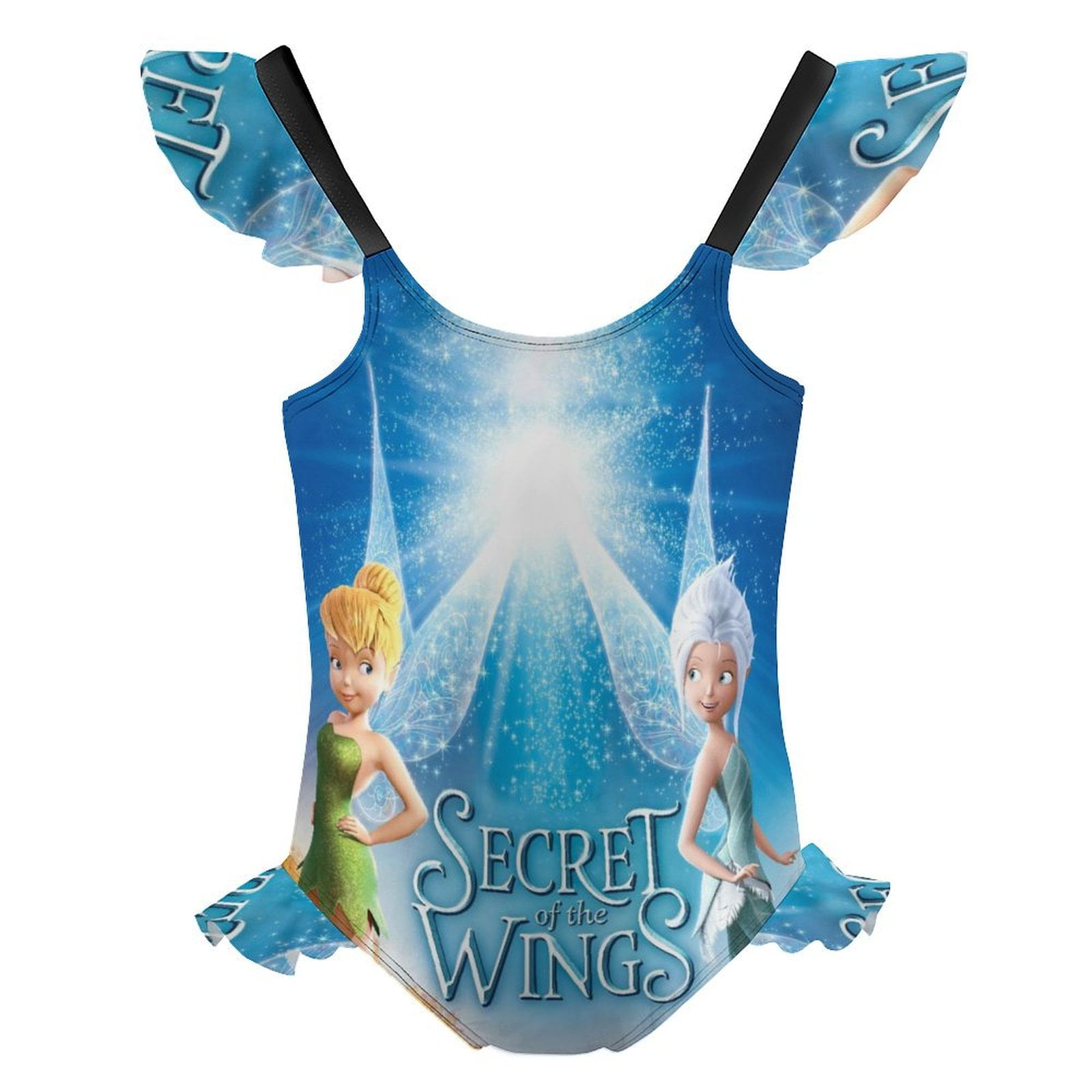 Girls Tinker Bell One Piece Swimsuit Kids Cute Ruffle Bathing Suit ...
