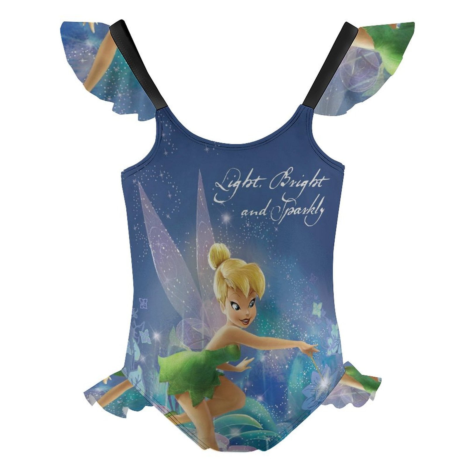Girls Tinker Bell One Piece Swimsuit Kids Cute Ruffle Bathing Suit ...
