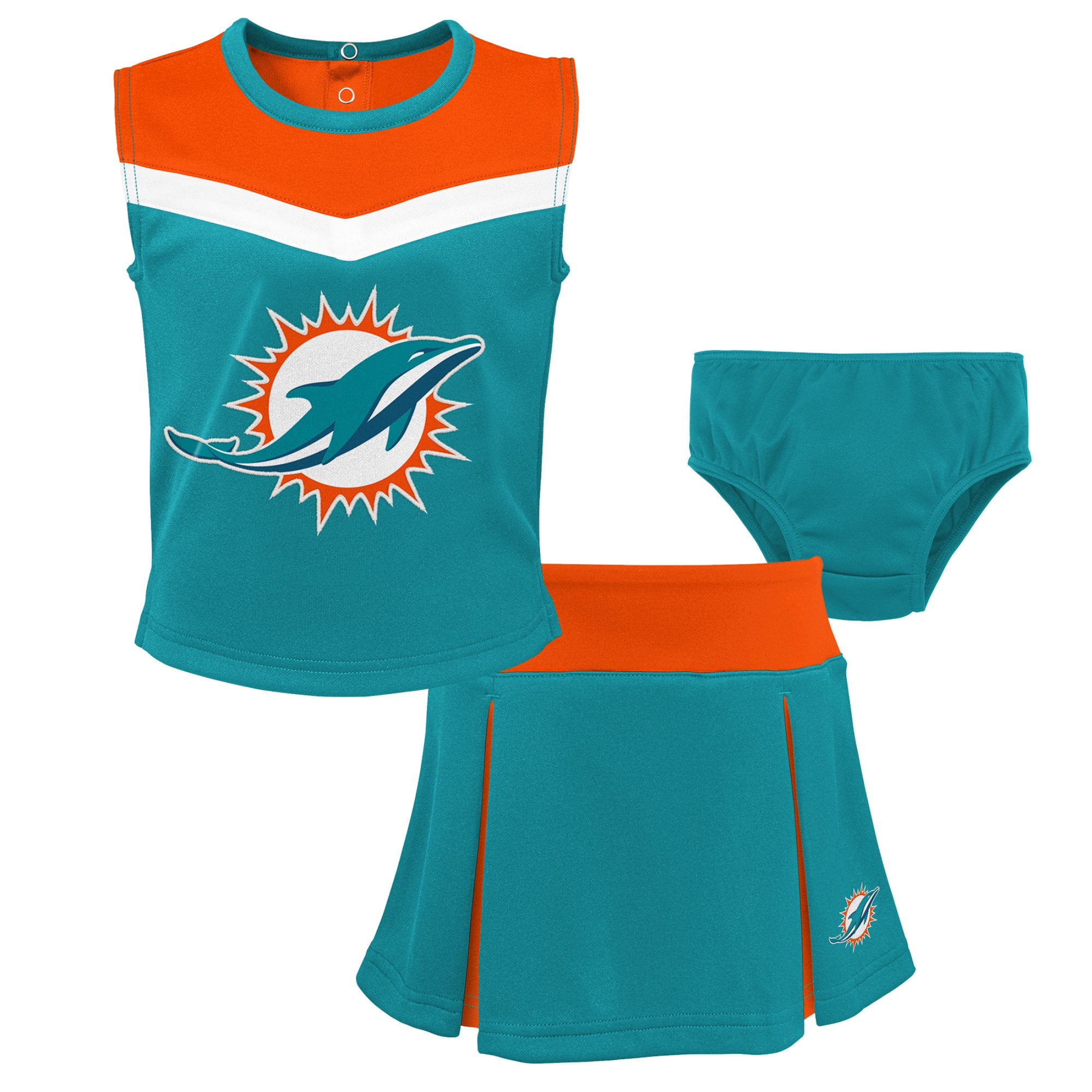 Girls Toddler Aqua Miami Dolphins Spirit Cheer Two-Piece Cheerleader ...