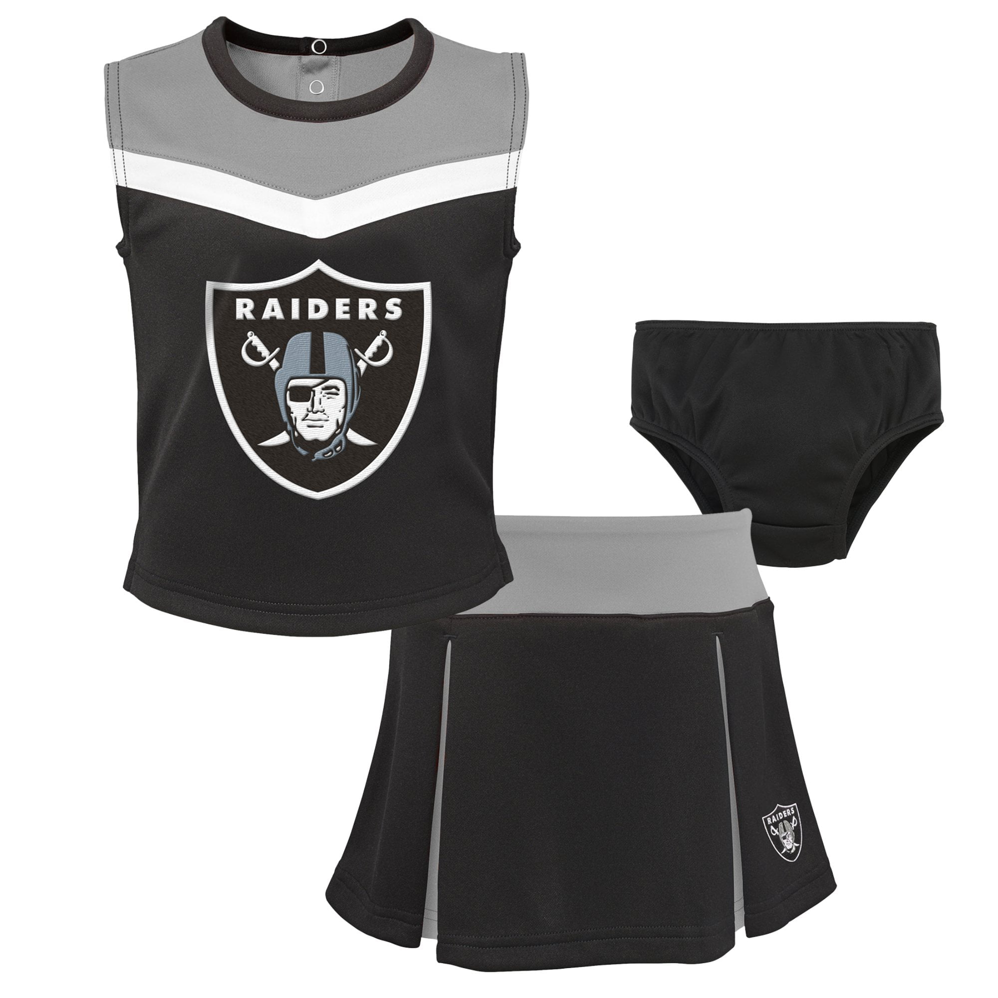 Girls Toddler Black Las Vegas Raiders Spirit Cheer Two-Piece ...
