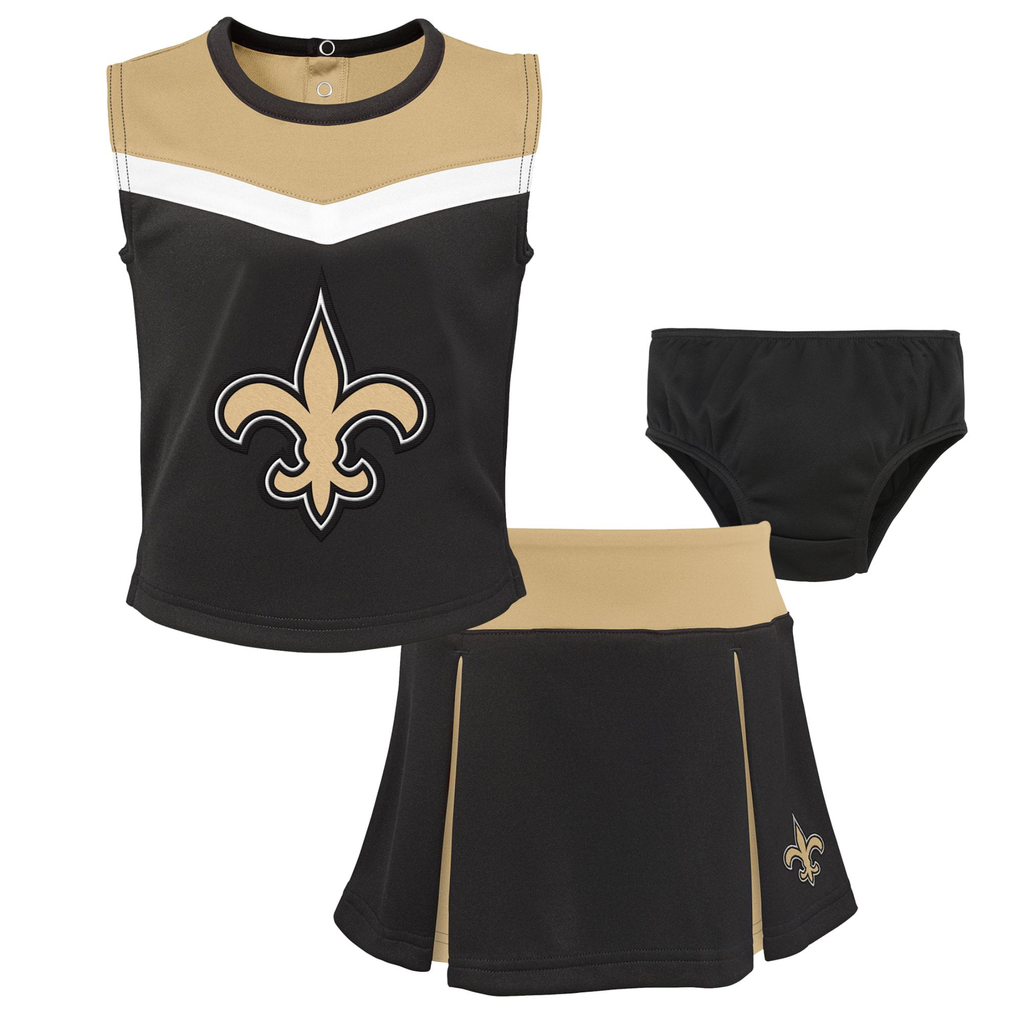 Girls Toddler Black New Orleans Saints Spirit Cheer Two-Piece ...