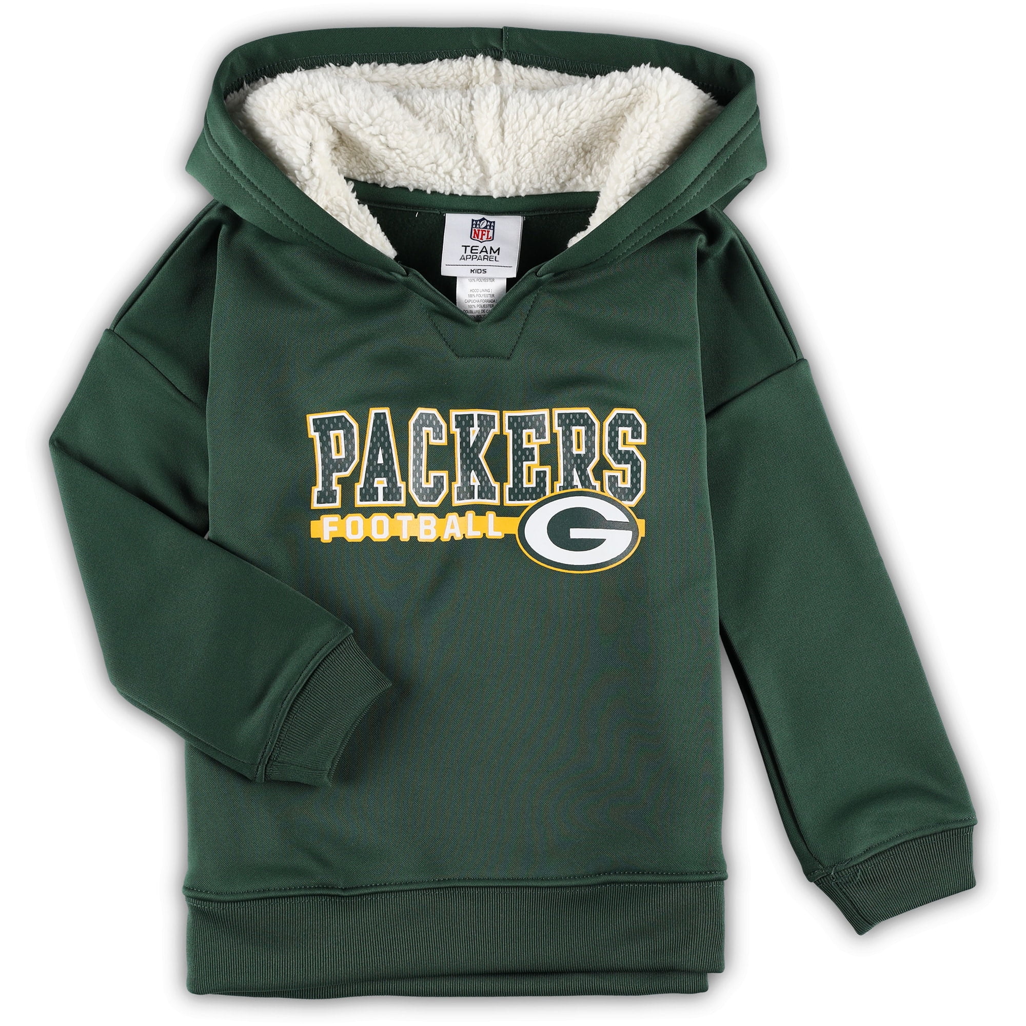 Girls Toddler Green Green Bay Packers Football V-Neck Pullover Hoodie ...