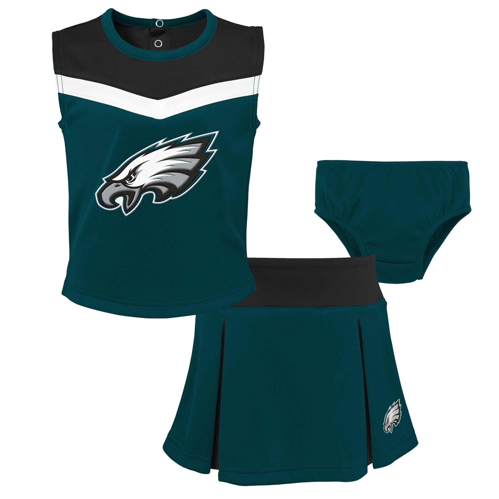 Girls Toddler Green Philadelphia Eagles Spirit Cheer Two-Piece ...
