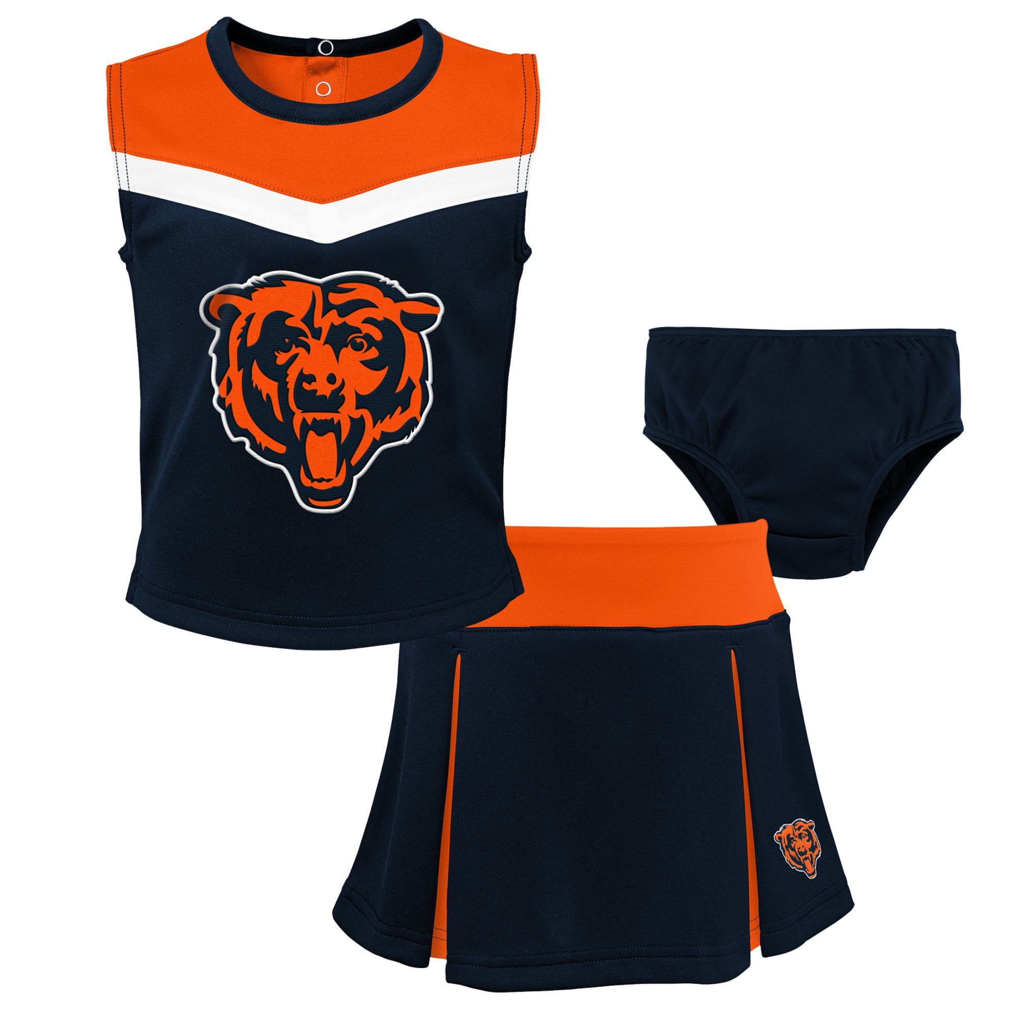 Girls Toddler Navy Chicago Bears Spirit Cheer Two-Piece Cheerleader Set ...