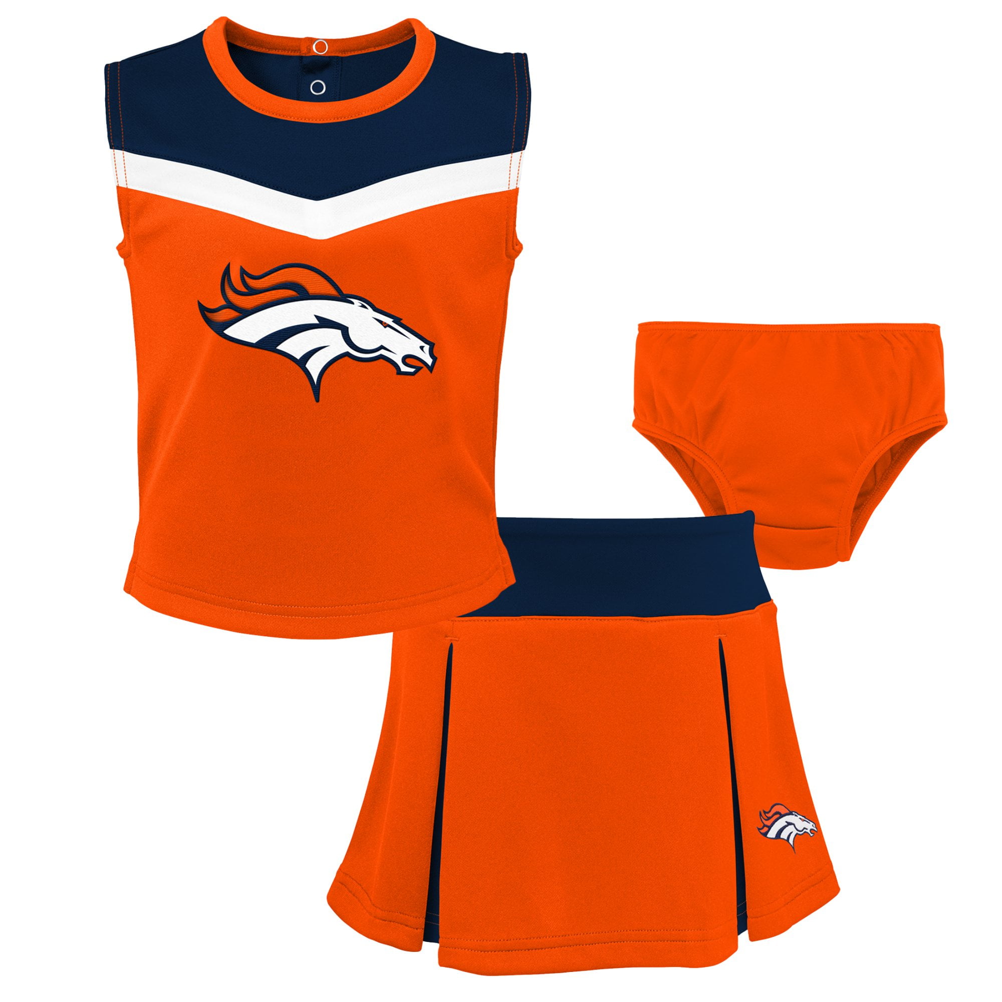 Girls Toddler Orange Denver Broncos Spirit Cheer Two-Piece Cheerleader ...