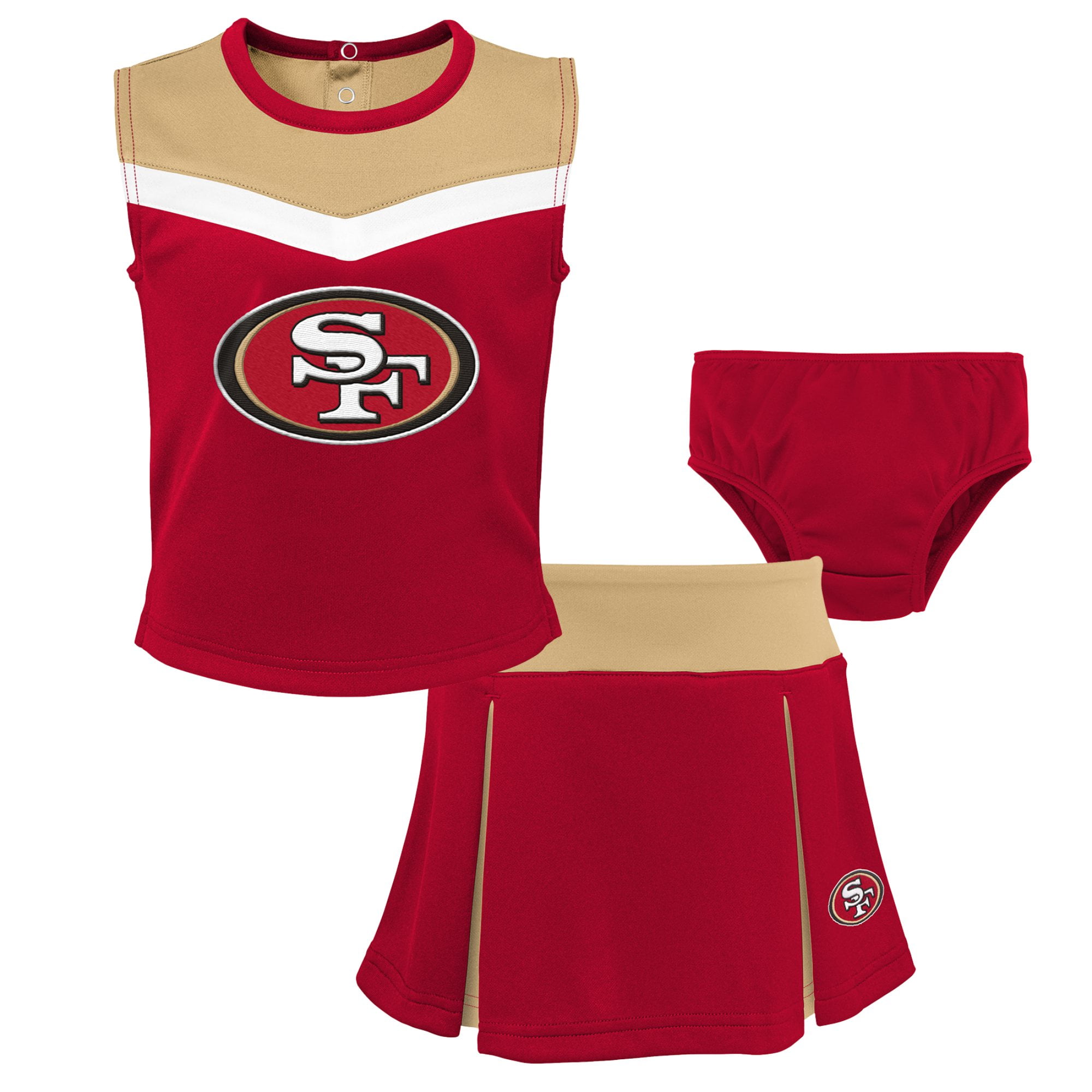 Girls Toddler Scarlet San Francisco 49ers Spirit Cheer Two-Piece ...