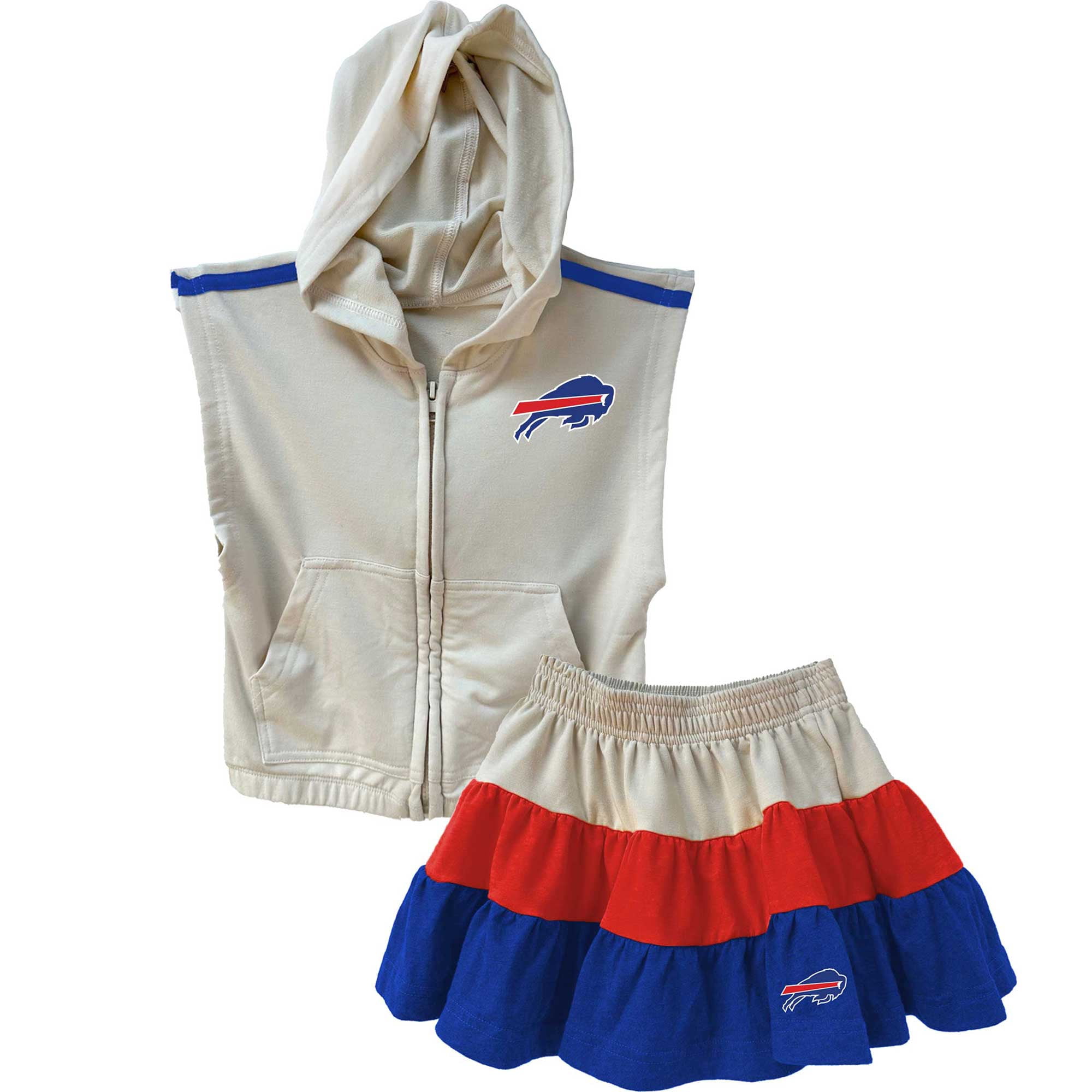 Girls Toddler Wes & Willy Red/Royal Buffalo Bills Sleeveless Full-Zip ...
