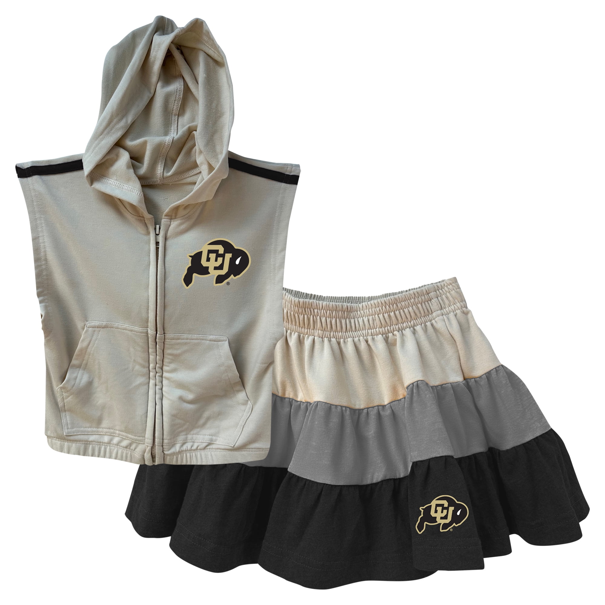 Girls Toddler Wes & Willy Tan Colorado Buffaloes Tri-Blend Sleeveless ...