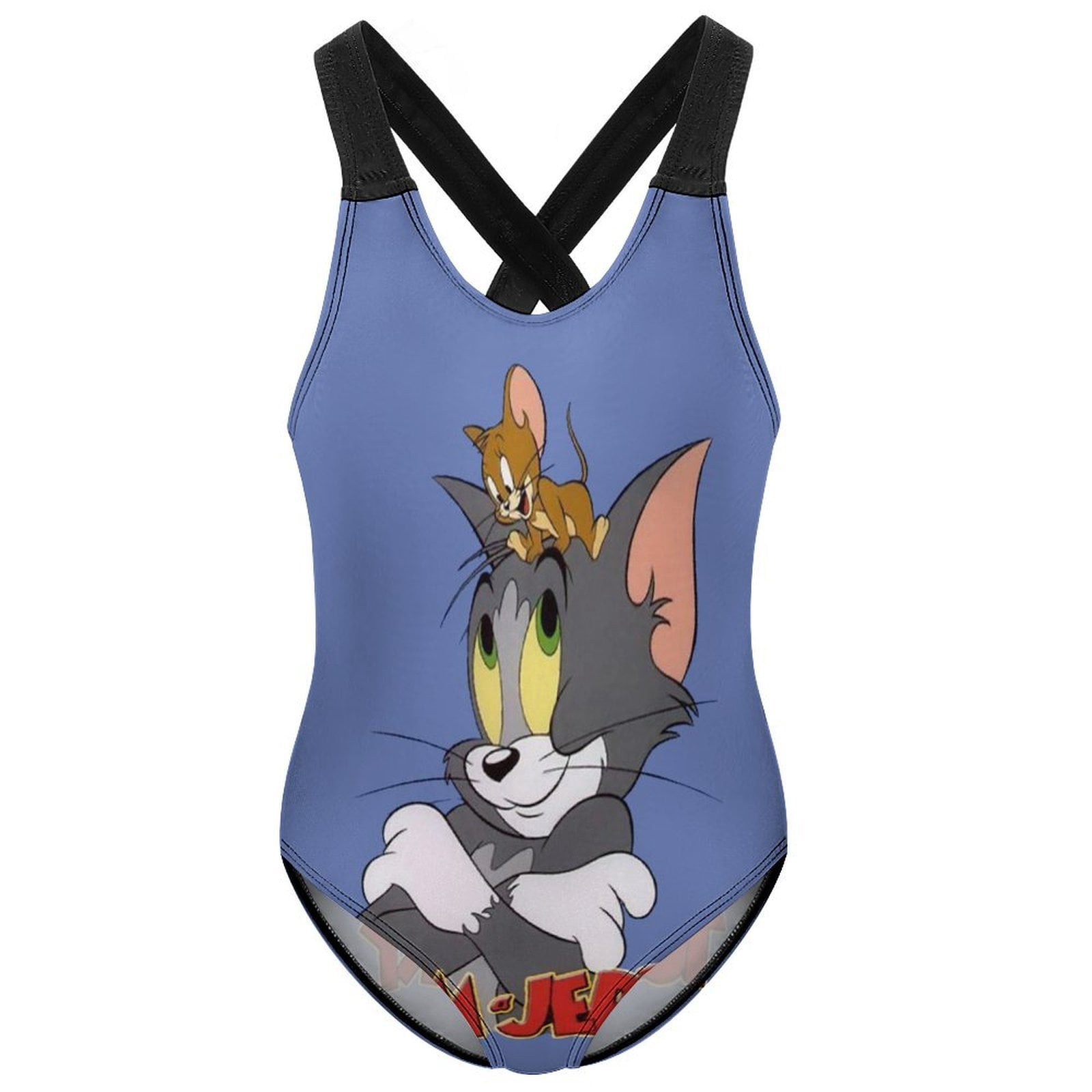 Girls Tom Cat Jerly One Piece Swimsuits Bathing Suits Cross Back ...