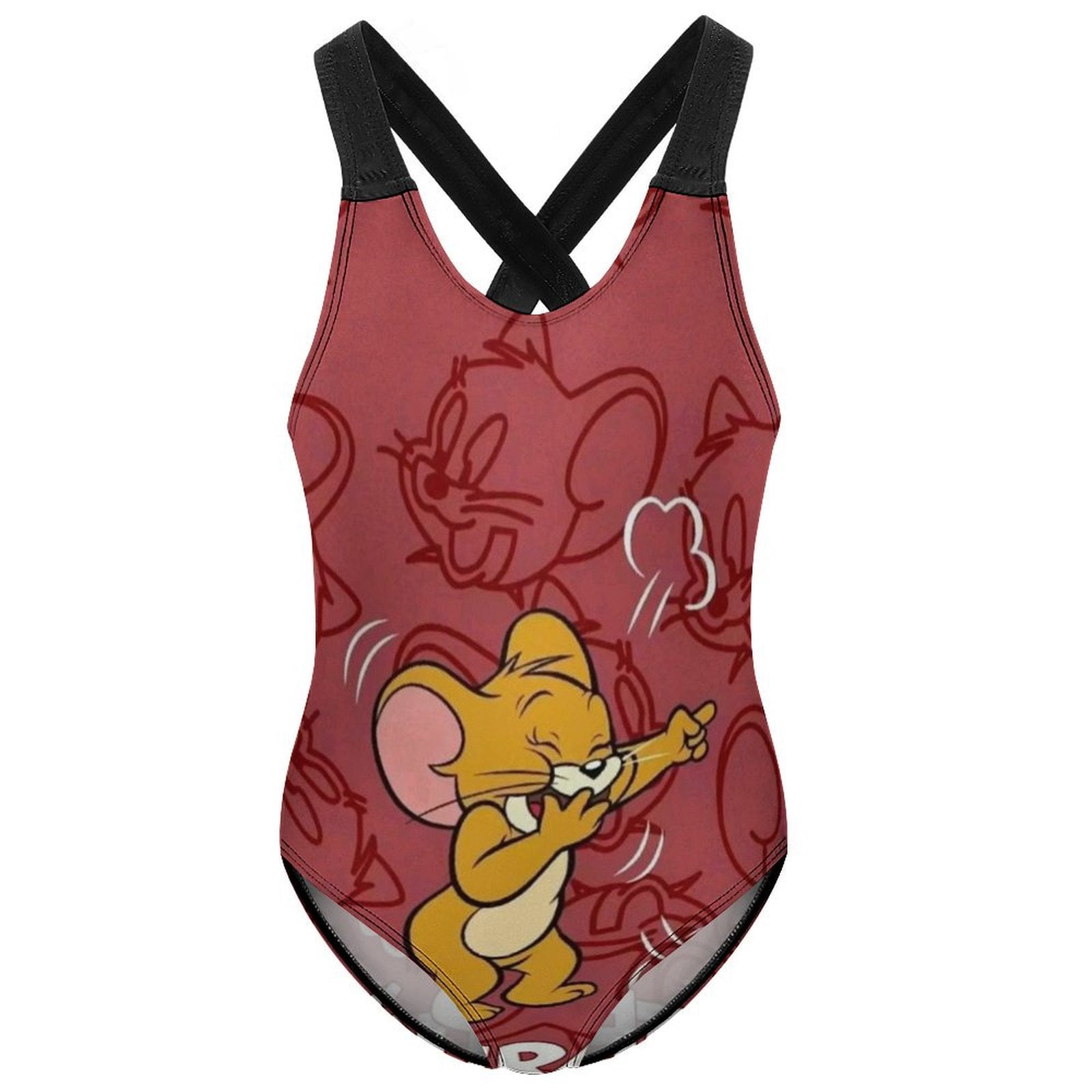 Girls Tom Cat Jerly One Piece Swimsuits Bathing Suits Cross Back ...