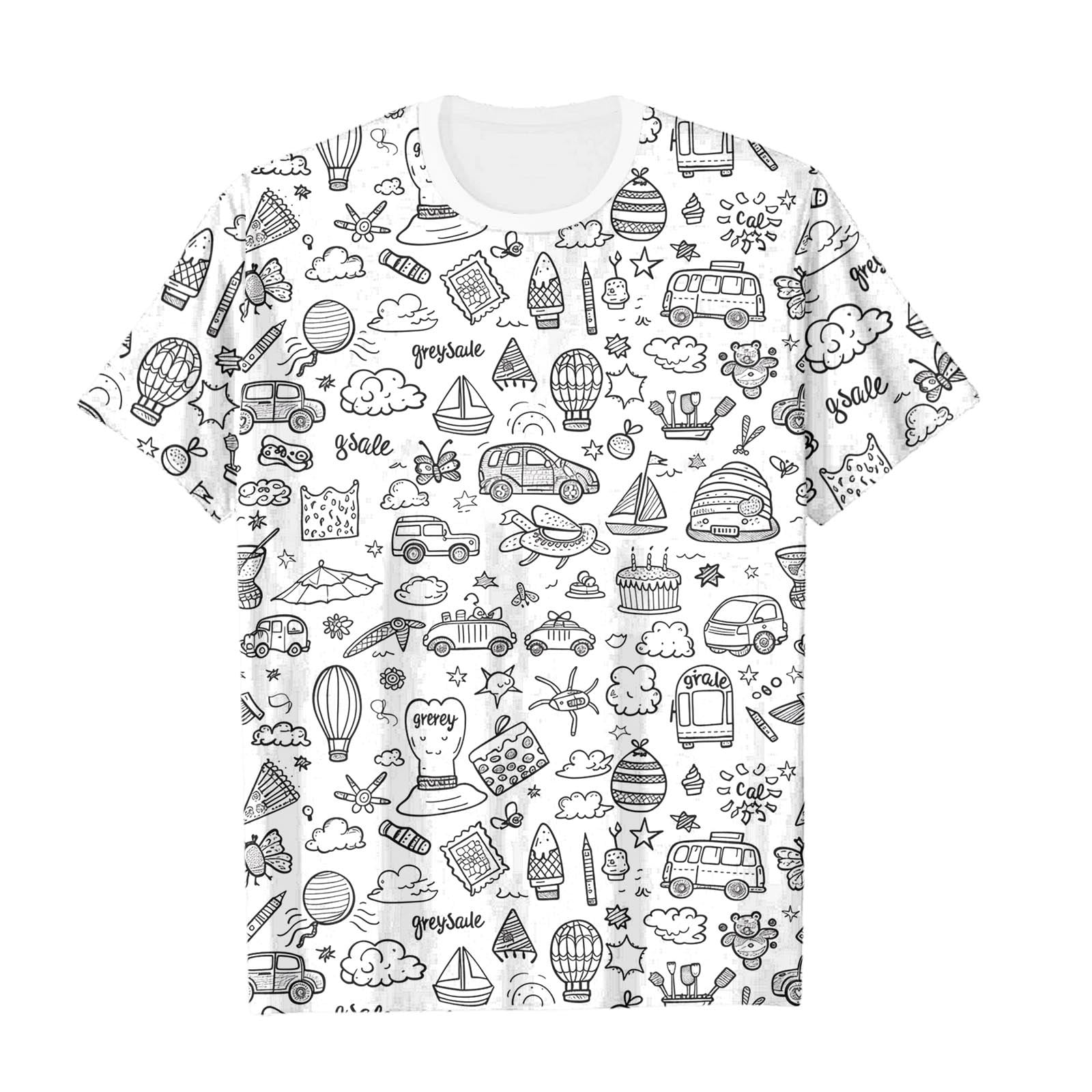 Girls Tops Coloring Painted Fundiy Handmade Sketch Short Sleeve Hand ...