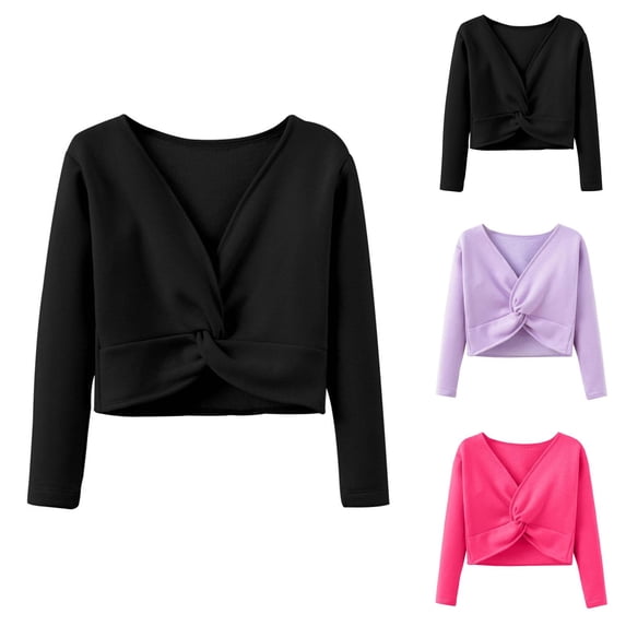 Girls Tops Long Sleeve Thermal Layering Vest Ballet Practice and Dance ...