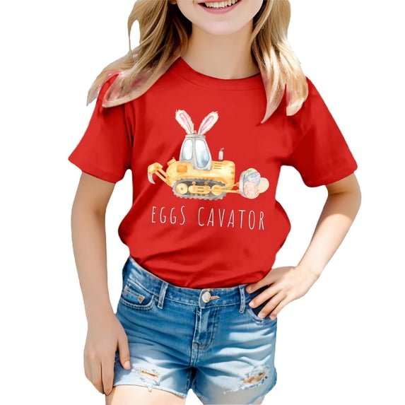 Girls Tops Toddler Boys Easter Egg Hunt Bunny Kids Tee Girls Clothes ...