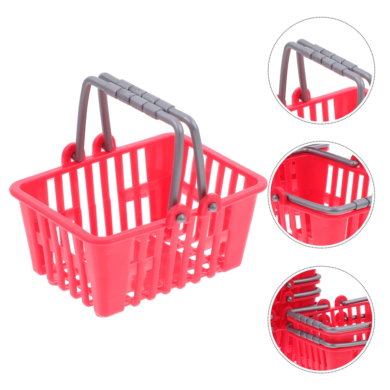 Pawsdot toy grocery kid Mini Shopping Basket Red Plastic for Photo Prop ...
