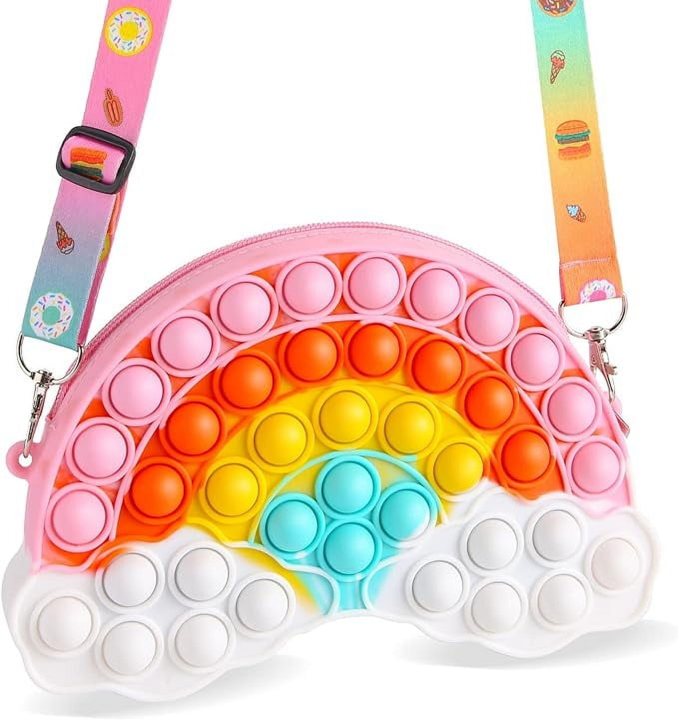 Girls Toys Easter Gifts Pop Purse Fidget Toys, Rainbow Purse Birthday ...