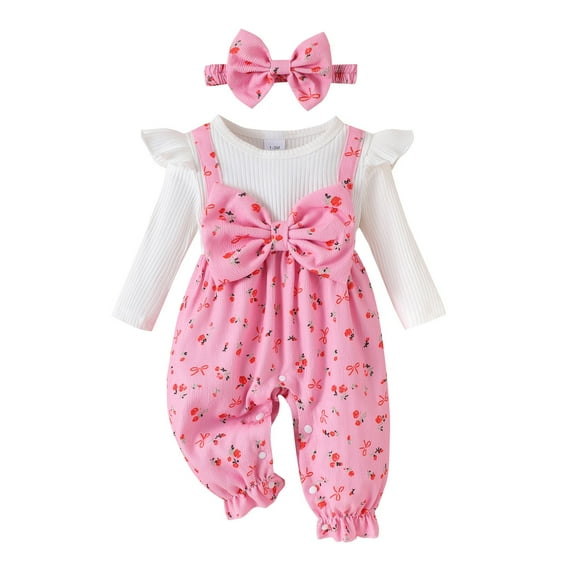 Girls Tracksuit Set Size 10-12 Floral Print Long Sleeve Overalls Romper ...