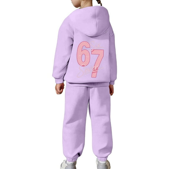 Girls Tracksuit Set Size 6 Casual Fashion Hoodie and Jogger Playful ...