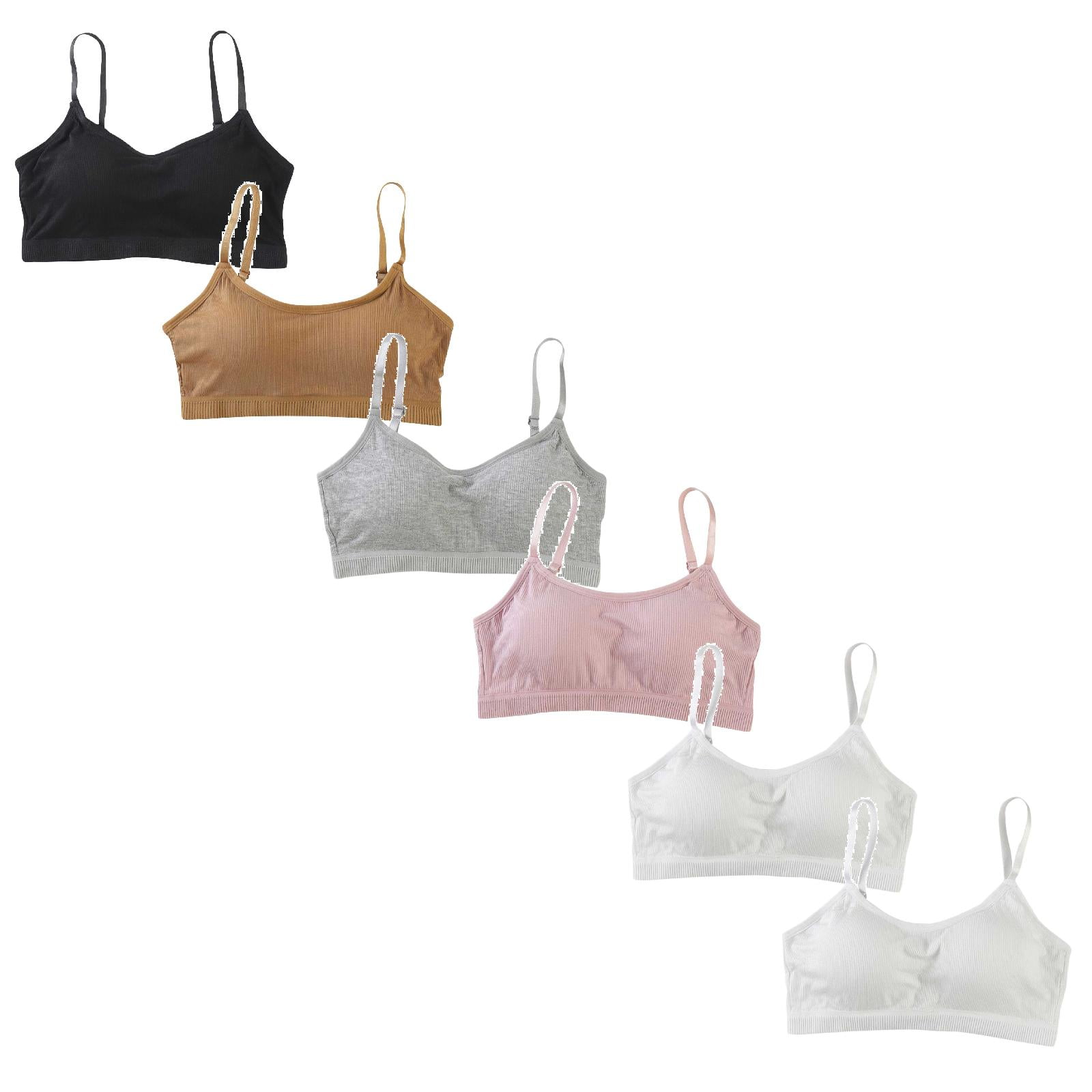 Girls Training Bra 6 Pack Crop Cami Bralette - Walmart.com