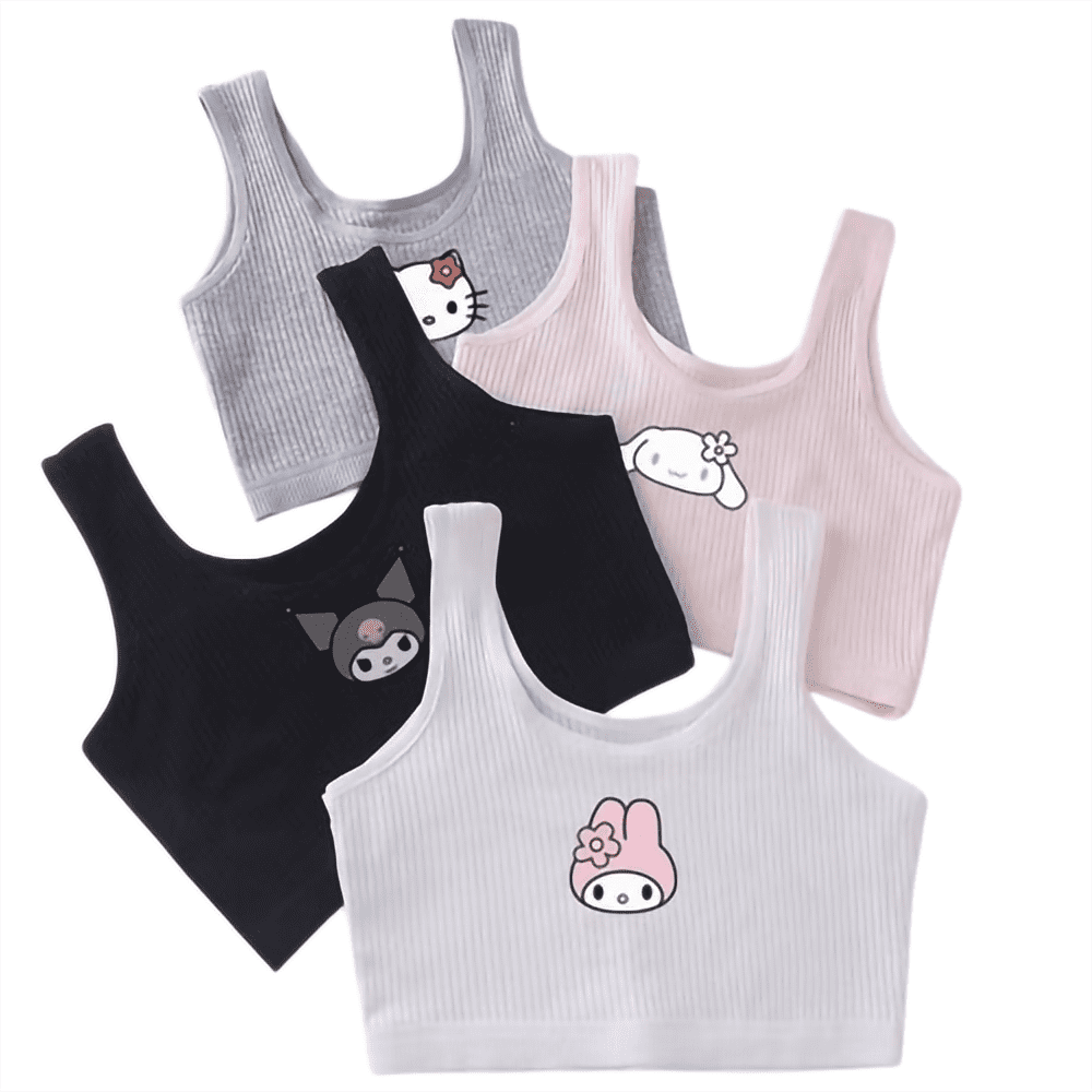 Girls' Training Bras Thin Cotton Breathable Molded Microfiber No Wire ...