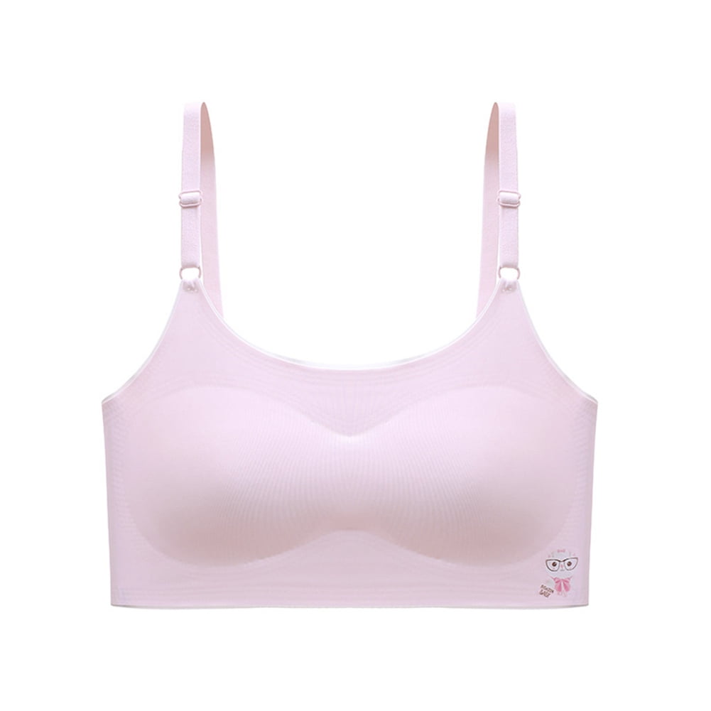 Girls Training Bras Wireless Adjustable Straps Light Padded Sports Bra ...