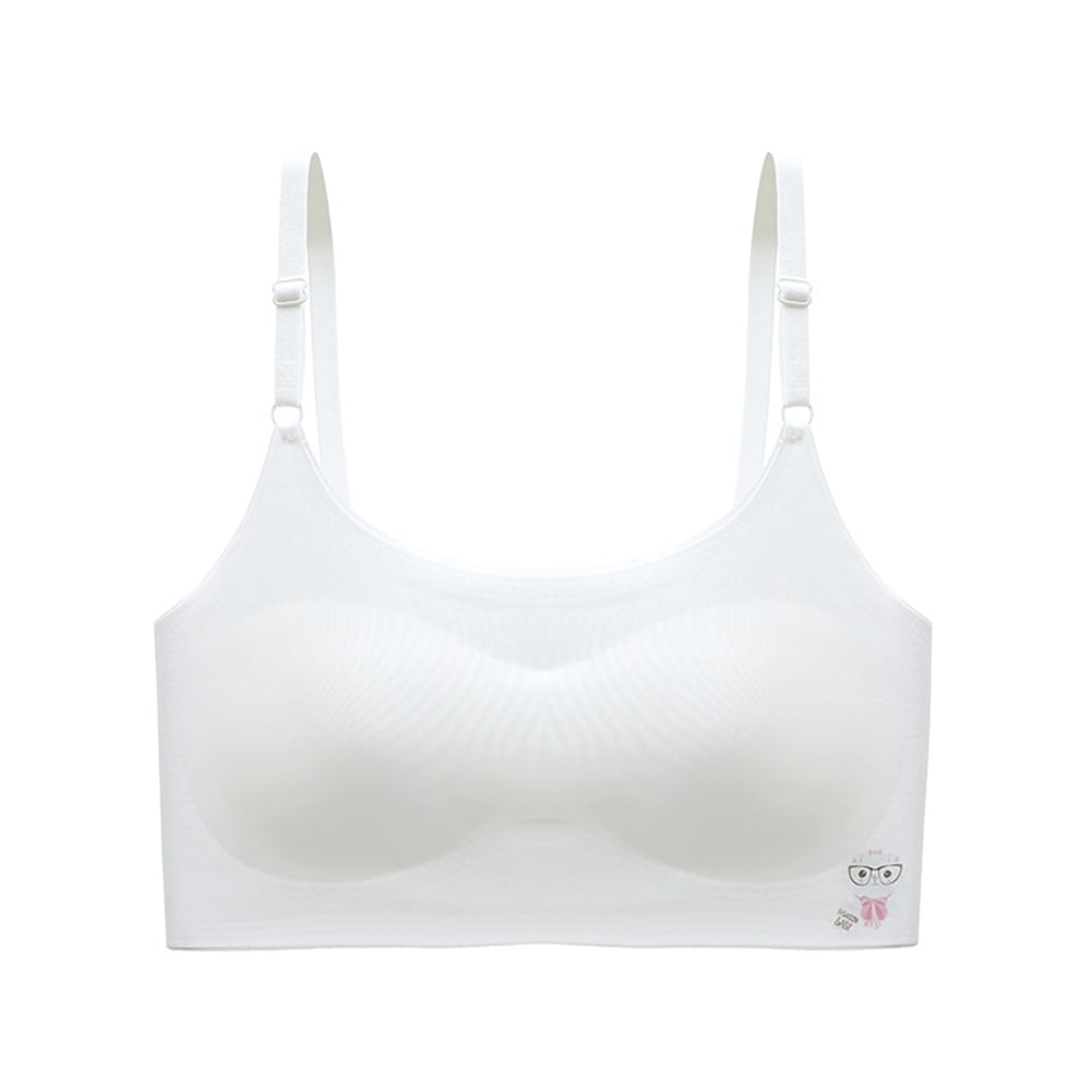 Girls Training Bras Wireless Adjustable Straps Light Padded Sports Bra ...