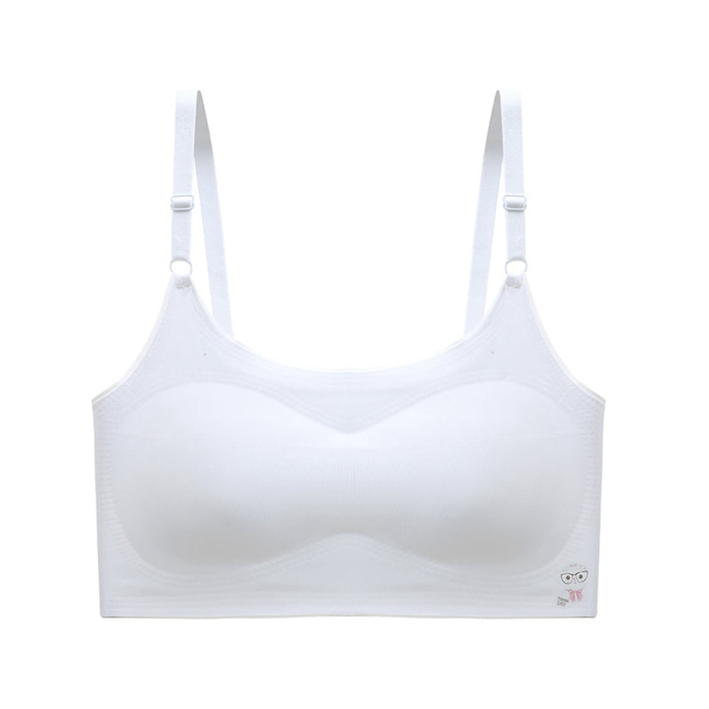 Girls Training Bras Wireless Adjustable Straps Light Padded Sports Bra ...
