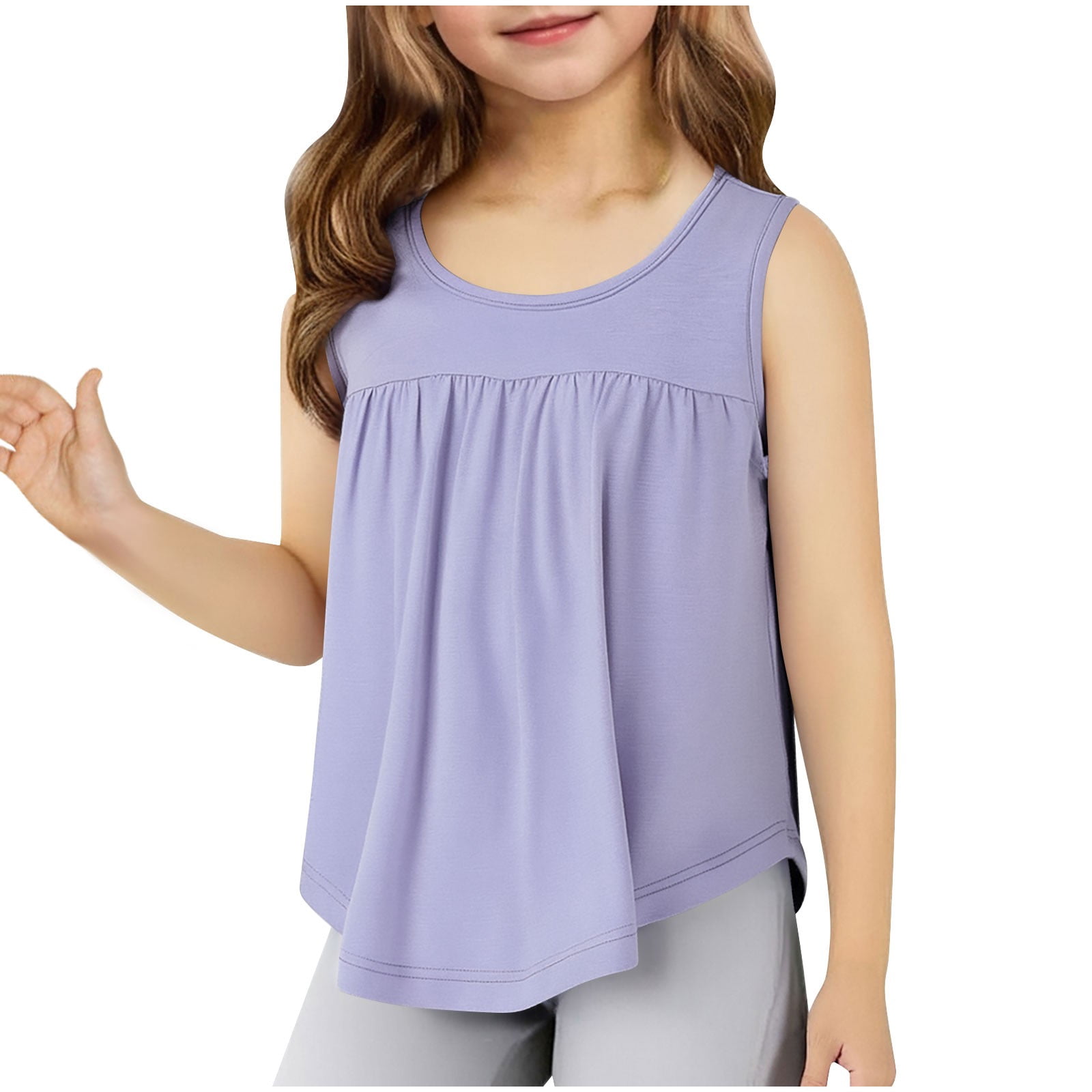 Girls Trendy Casual Sleeveless Tank Top for Everyday School and Outdoor ...
