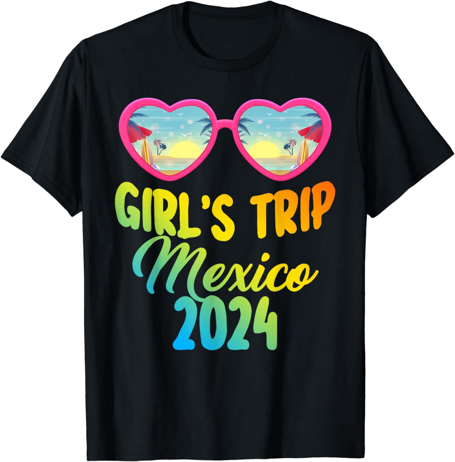 Girls Trip 2024 Mexico Summer Beach Vacation Besties Match Cotton T ...