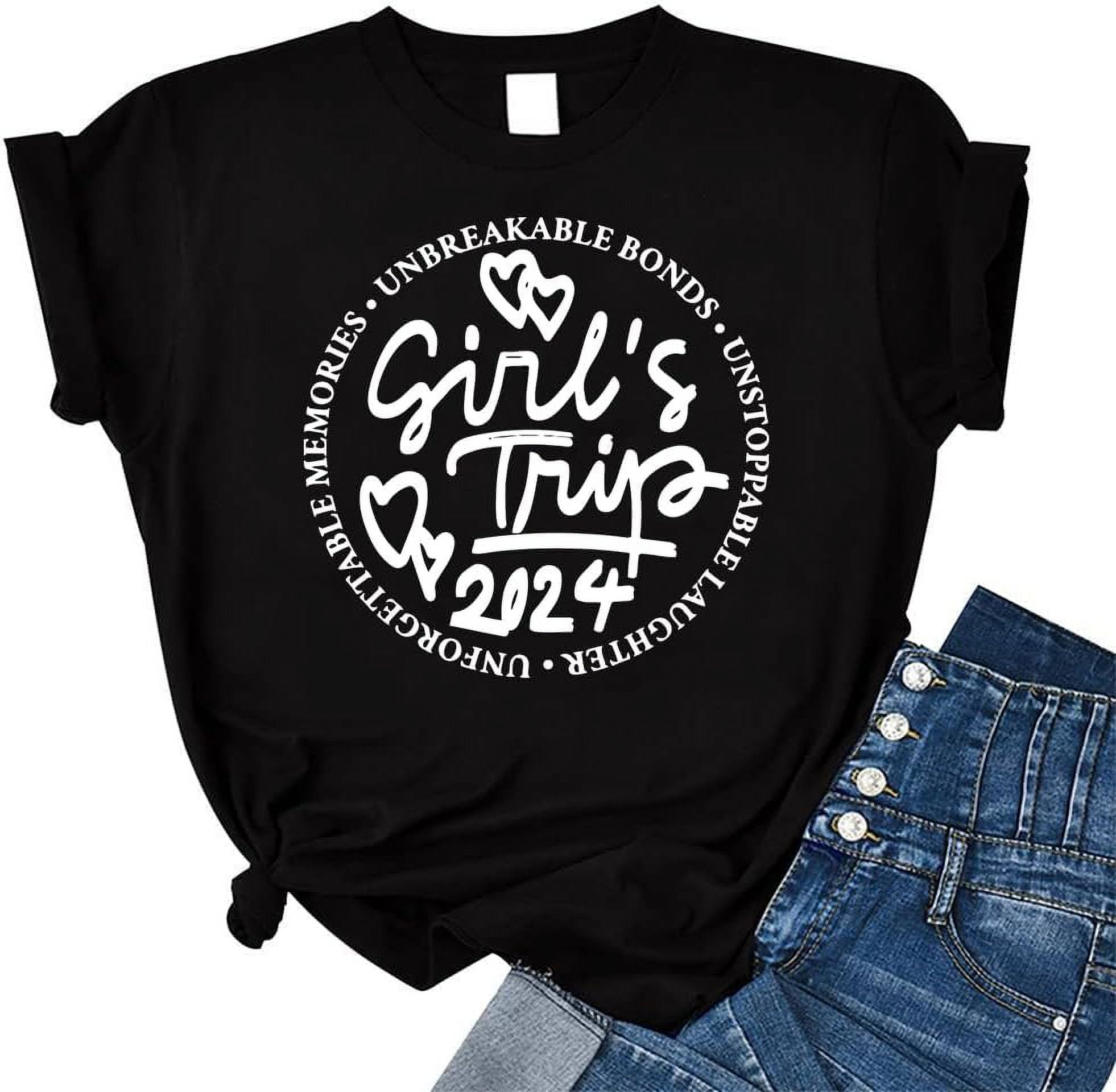 Girls Trip 2024 T Shirts Women Weekend Vacation Matching T-Shirt Tops ...