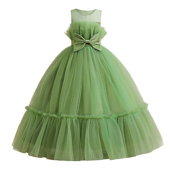 Girls Tulle Dress Wedding Flower Girls Princess Dress Party Prom Gowns ...