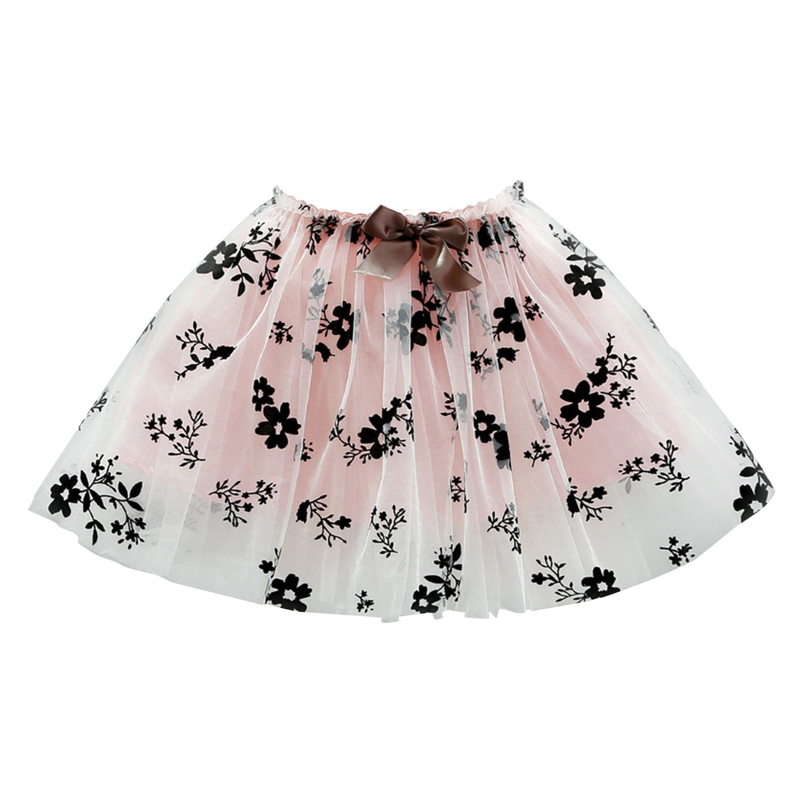 Girls Tulle Skirt Floral Print Tulle Puffy Skirt Spring Summer Elastic ...