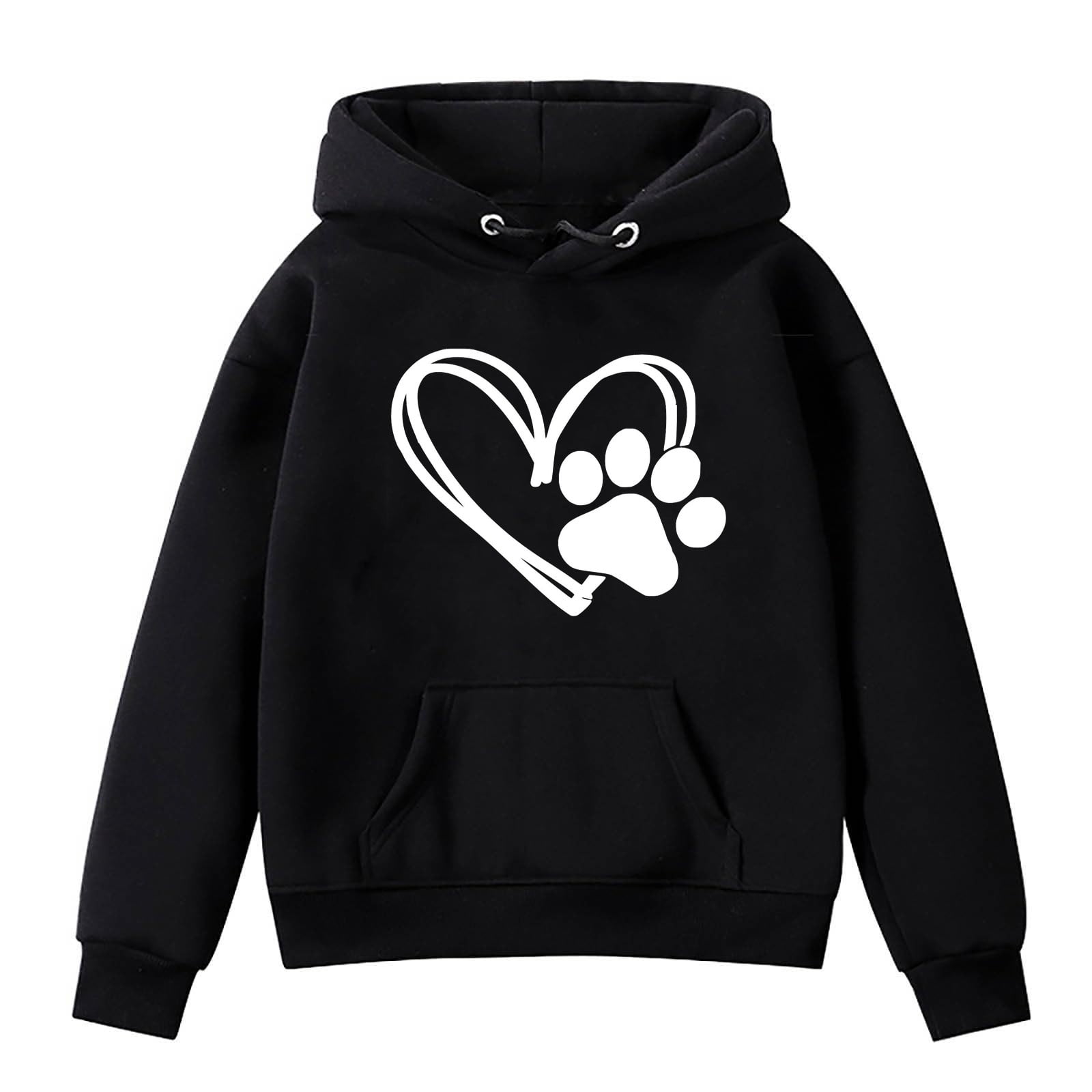 Girls Tween Sweatshirts 10/12 Heart Print Fleece Lined Hoodies ...