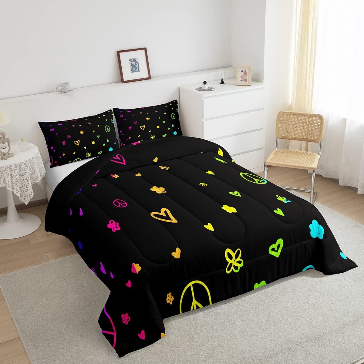 Girls Twin Bedding Set Kids Ombre Cartoon Cat Bedding for Pet Lover ...