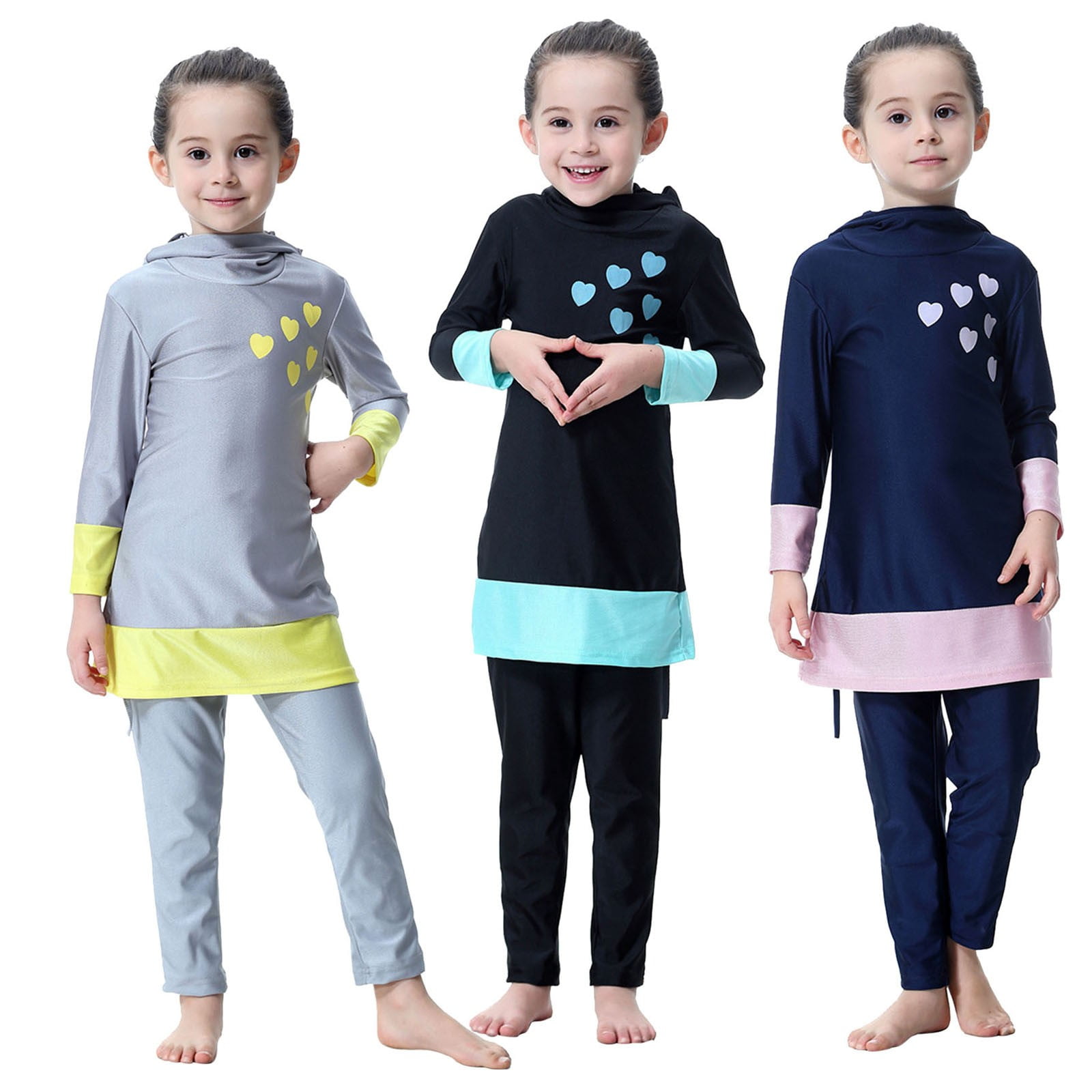 Girls Two Piece Hawaii Swimsuit Upf 50+ Rash Guard Set Kids Beach ...