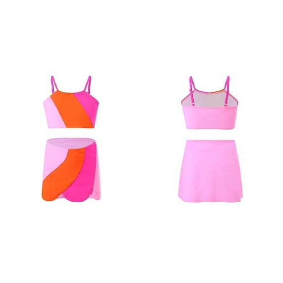 Girls Two Piece Tankini Swim Set Color Block Design Top and Comfy ...