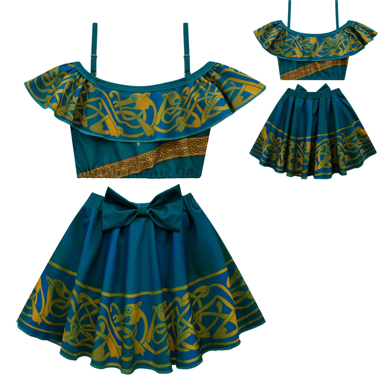 Girls Two-Pieces Princess Swimsuit Female Snow/Jasmine/Merida//Elsa ...