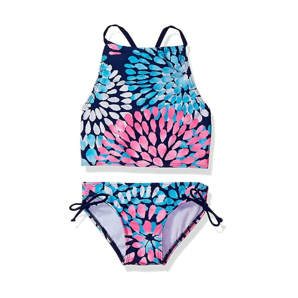 Girls UPF 50+ Beach Sport Halter Tankini 2-Piece Swimsuit Kids Girl ...